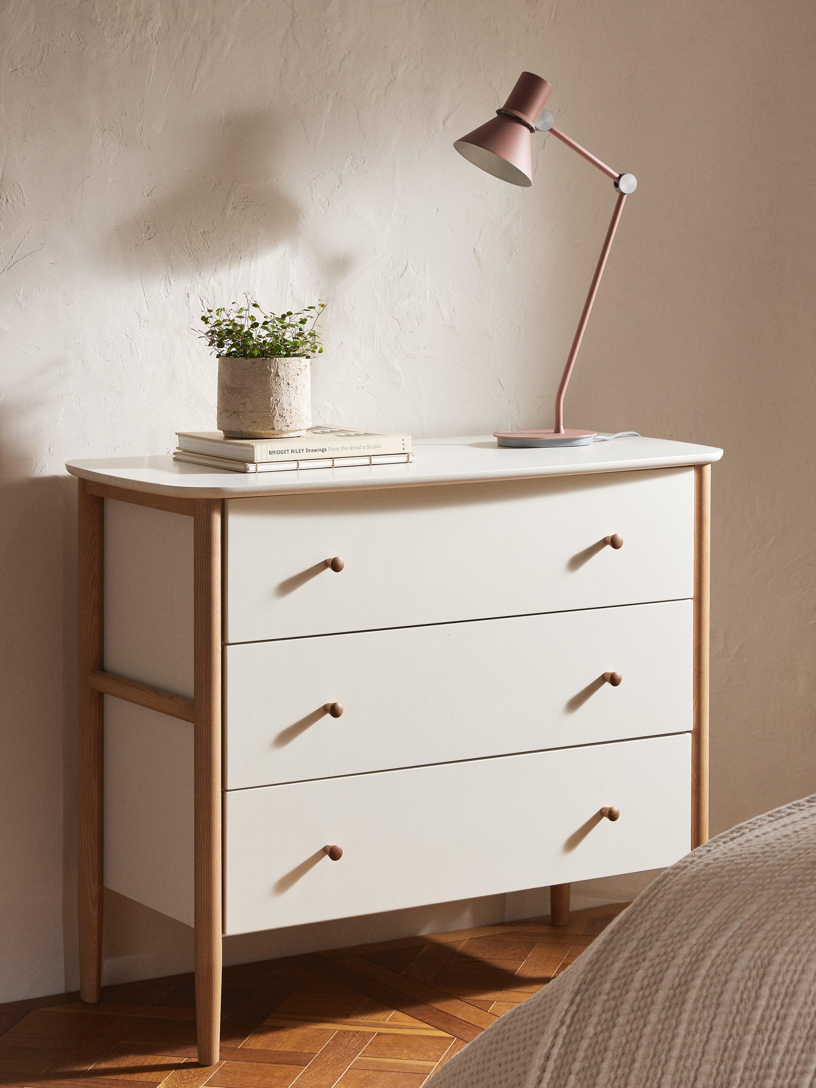 John Lewis ANYDAY Bonn 3 Drawer Chest of Drawers White Natural