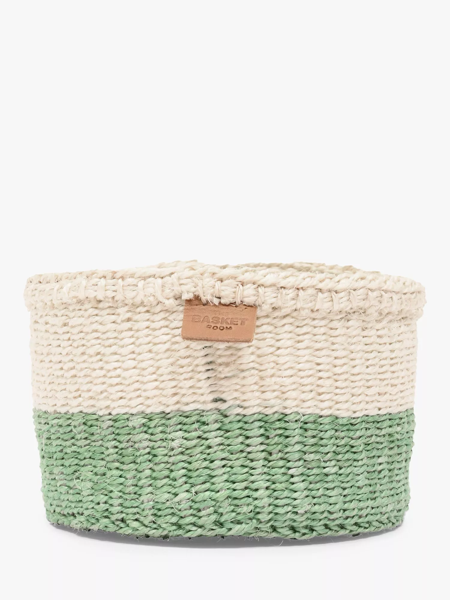 The Basket Room Wilaya Woven Storage Basket, Natural/Sapling Green ...