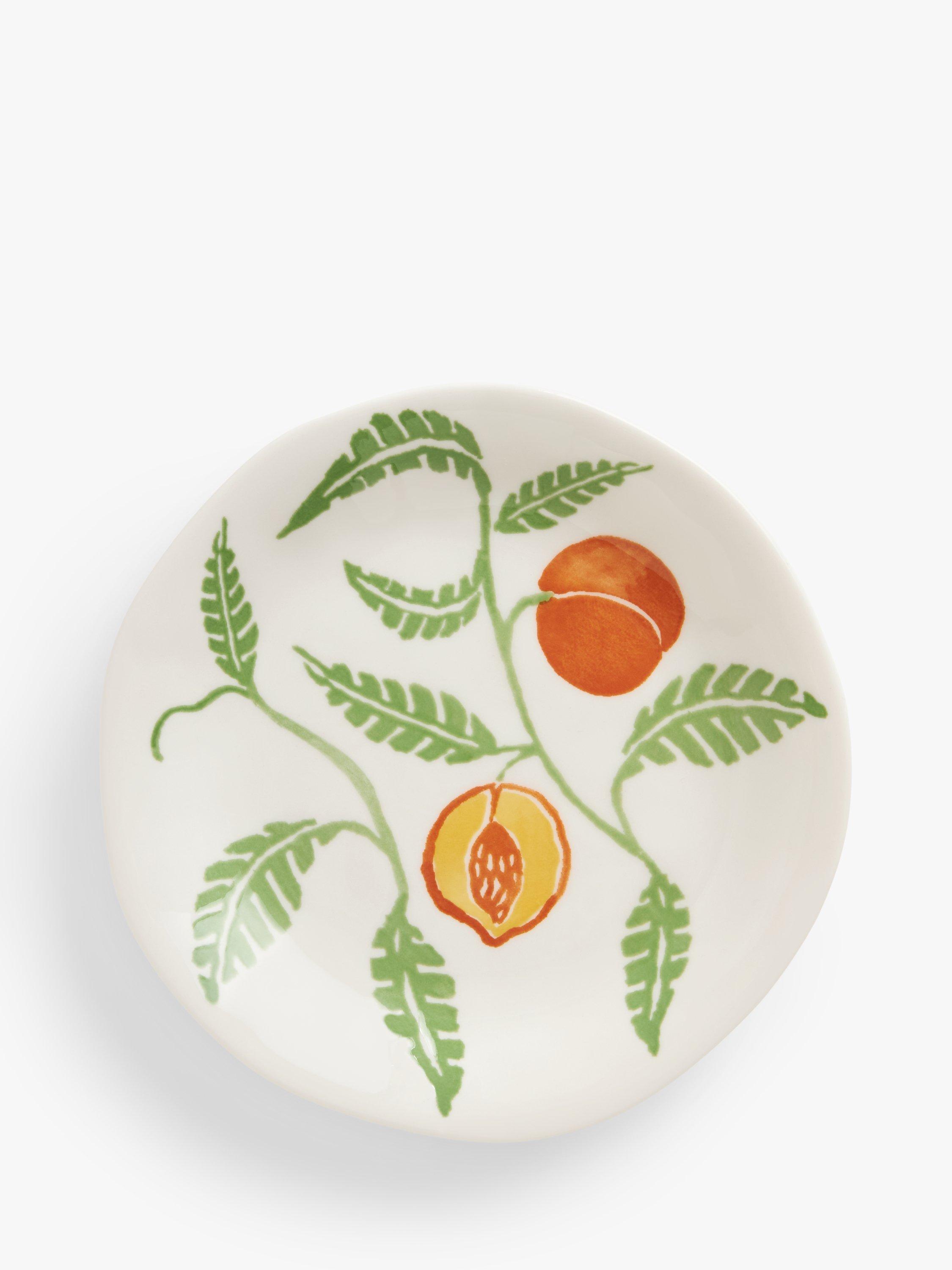 John Lewis Orangery Peaches Fine China Small Plate, 15cm, Orange/Multi