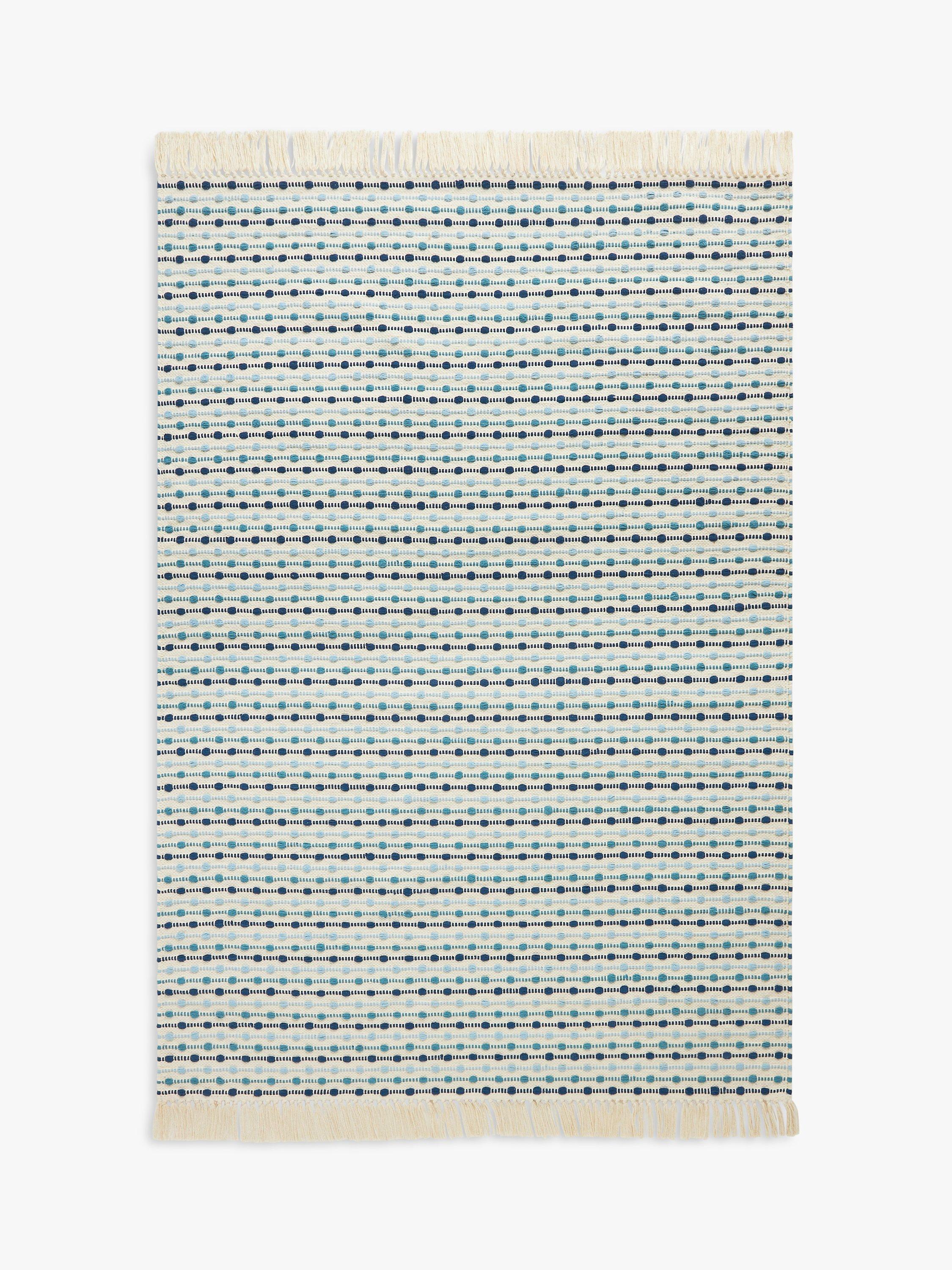 John Lewis Spotty Flatweave Rug, Blue/Multi