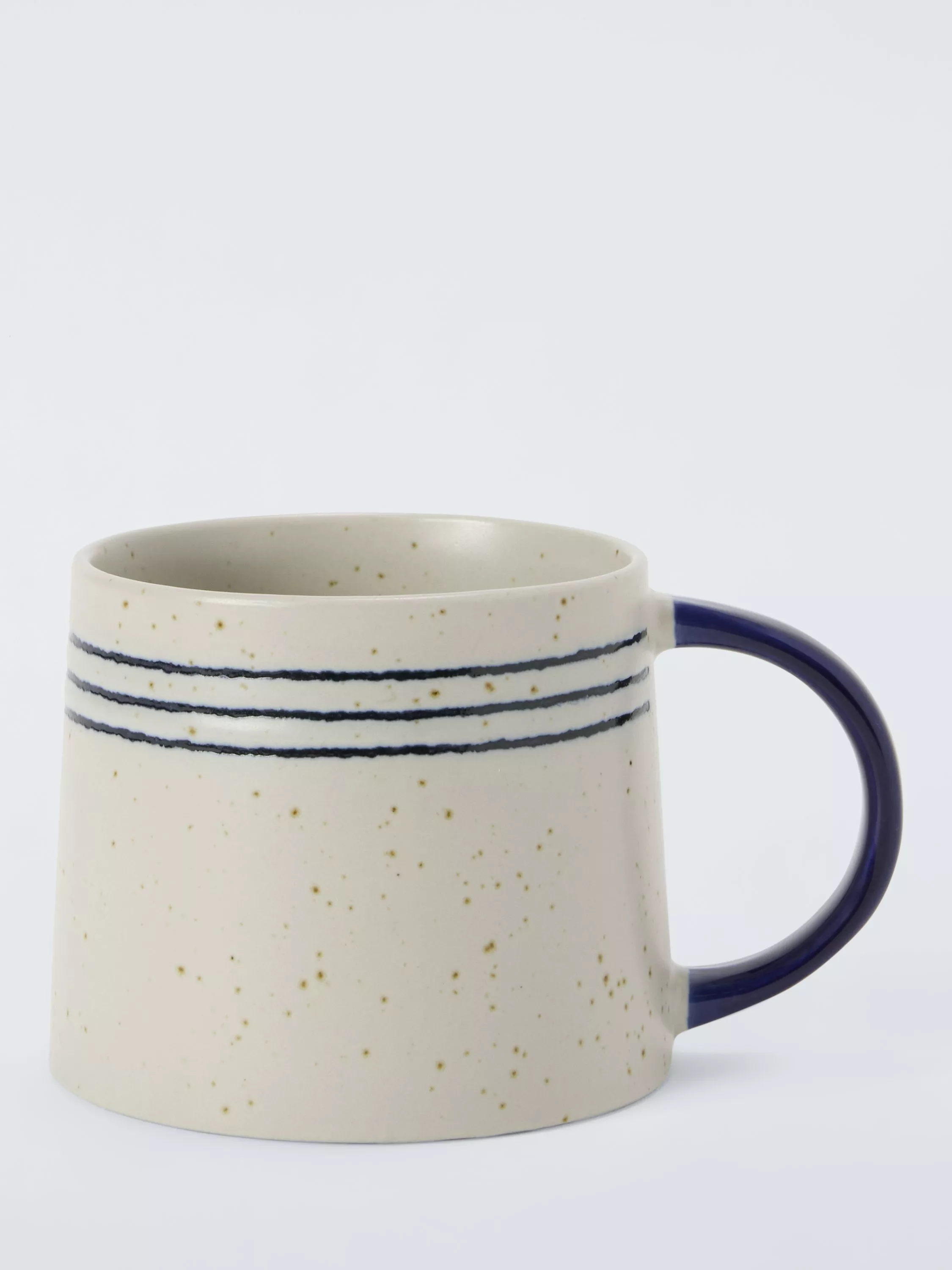John Lewis Triple Stripe Stoneware Mug, 330ml, Blue/White