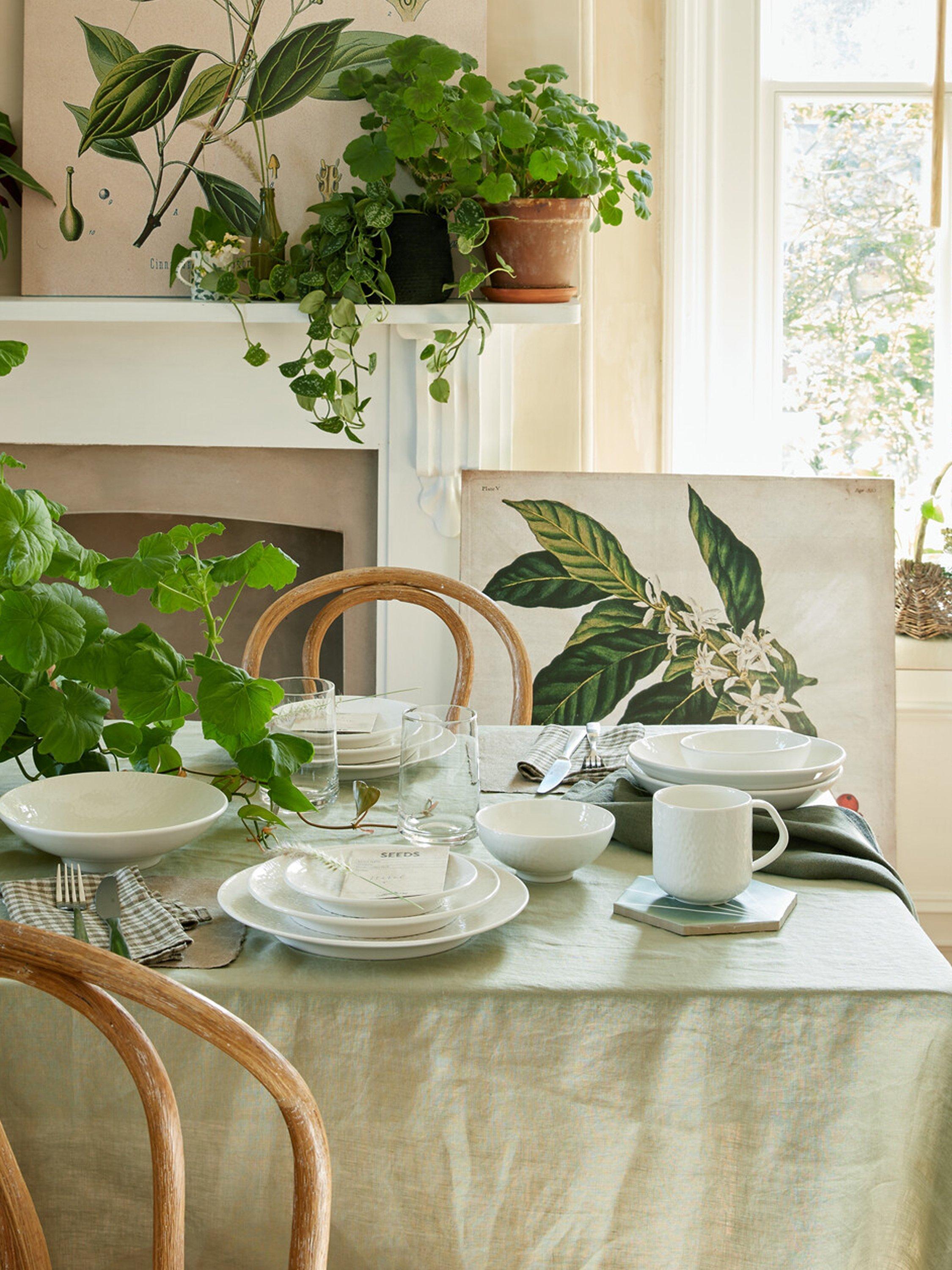 Denby Carve Porcelain Dinnerware Set, 12 Piece, White