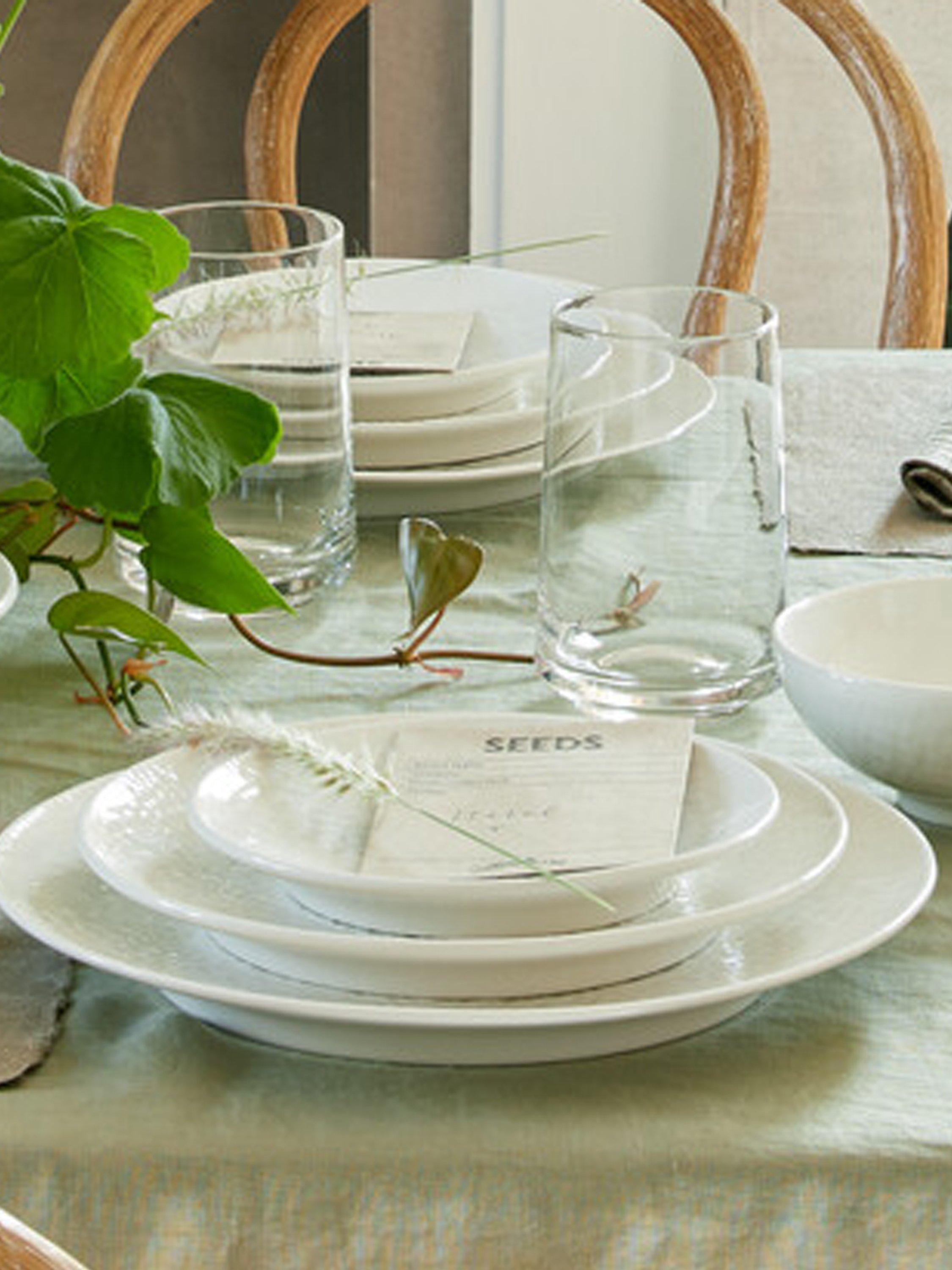 Denby Carve Porcelain Dinnerware Set, 12 Piece, White