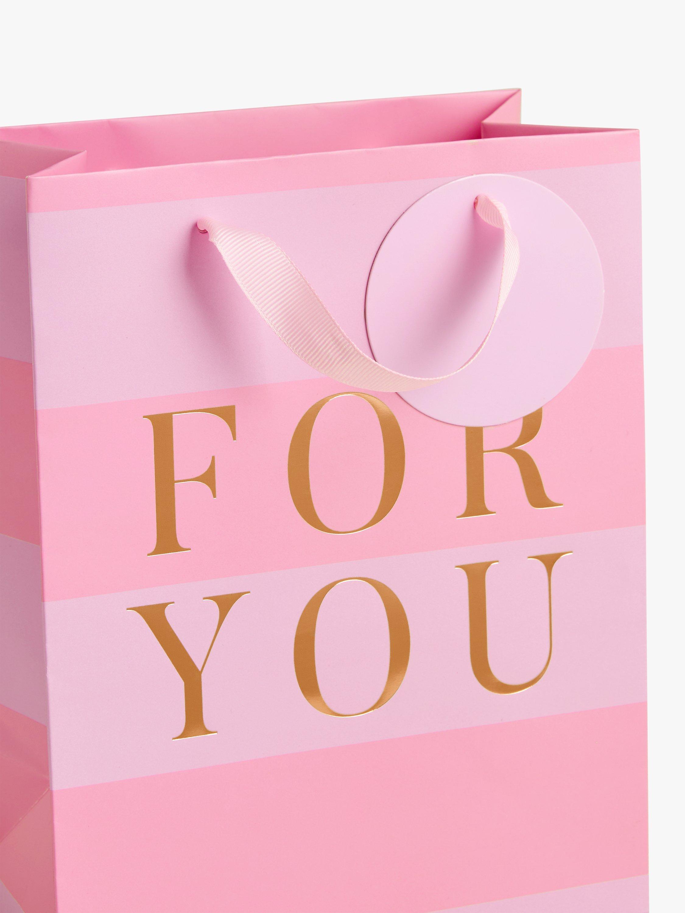John Lewis Pink Spot Gift Bag, Pink, Small