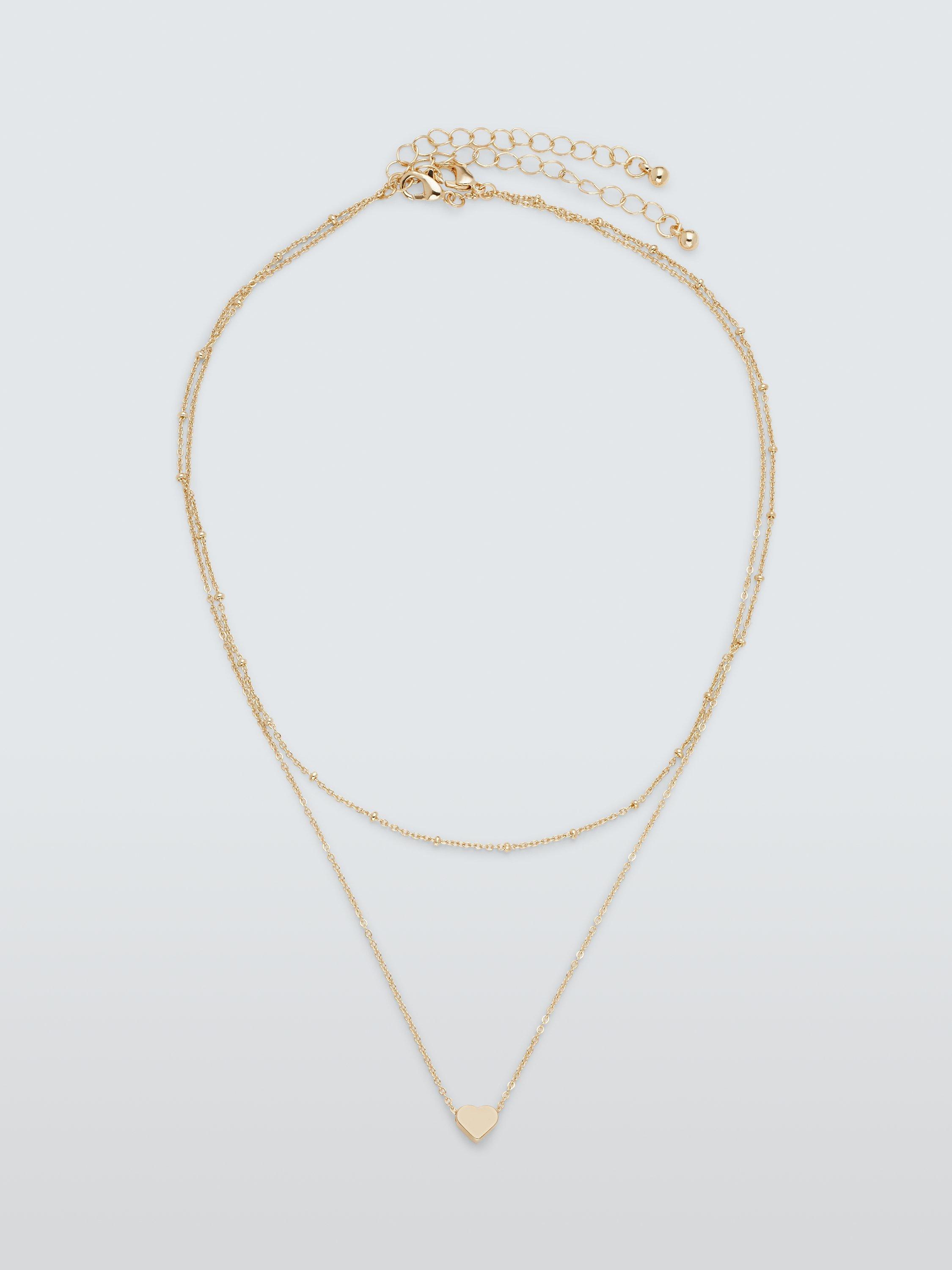 John Lewis Heart Layered Chain Necklace Pack of 2