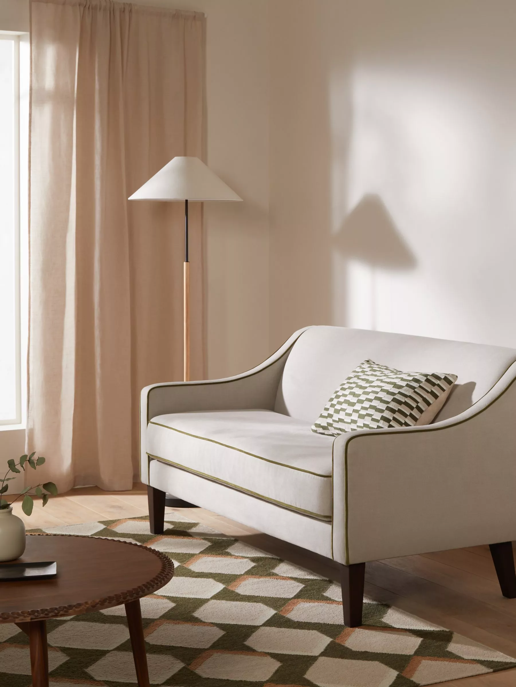 John Lewis Marlow Medium 2 Seater Sofa, Dark Leg, Soft Weave Clay, Soft Weave Clay