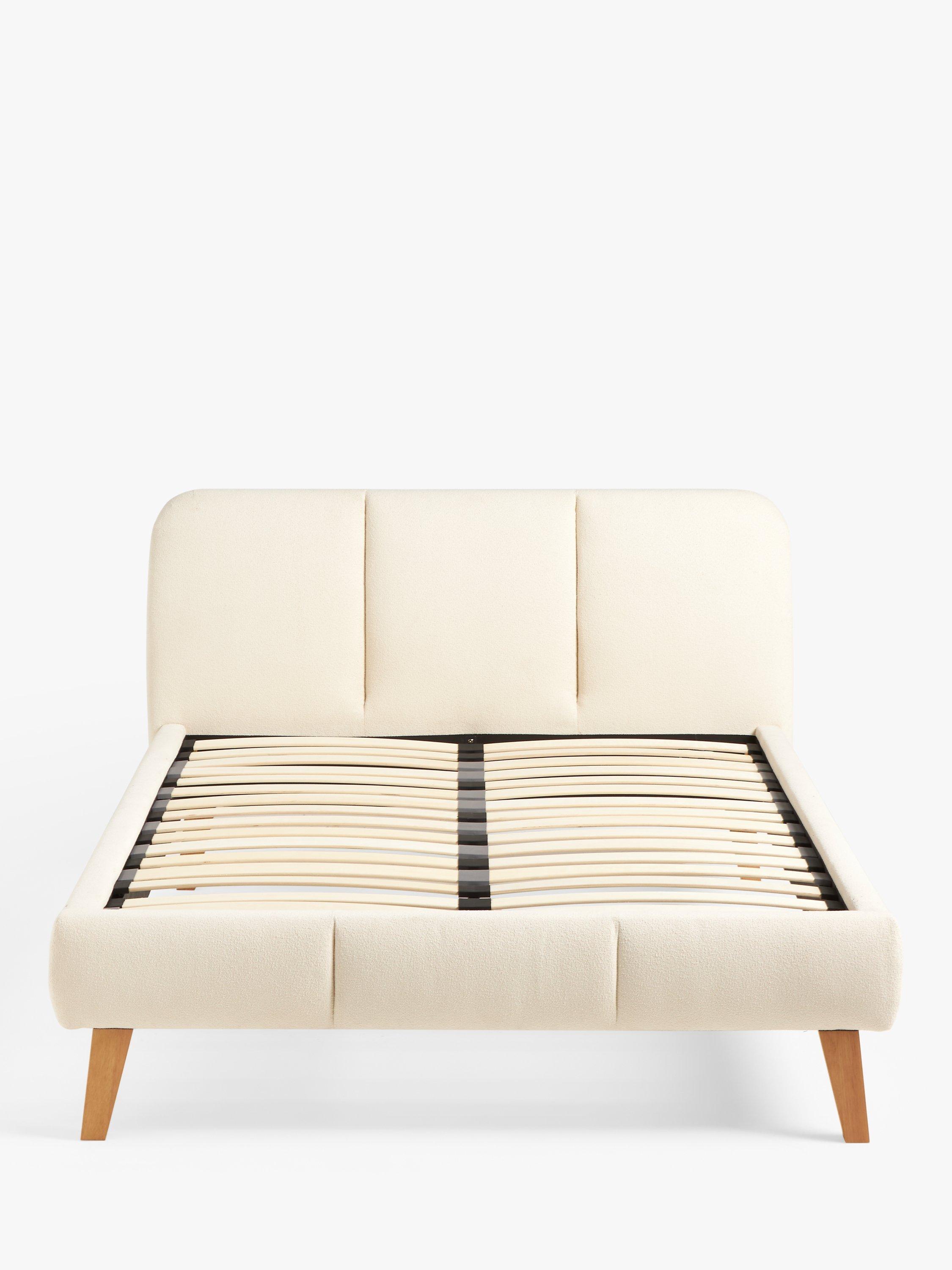 John Lewis Nite Upholstered Boucle Bed Frame, King Size, White
