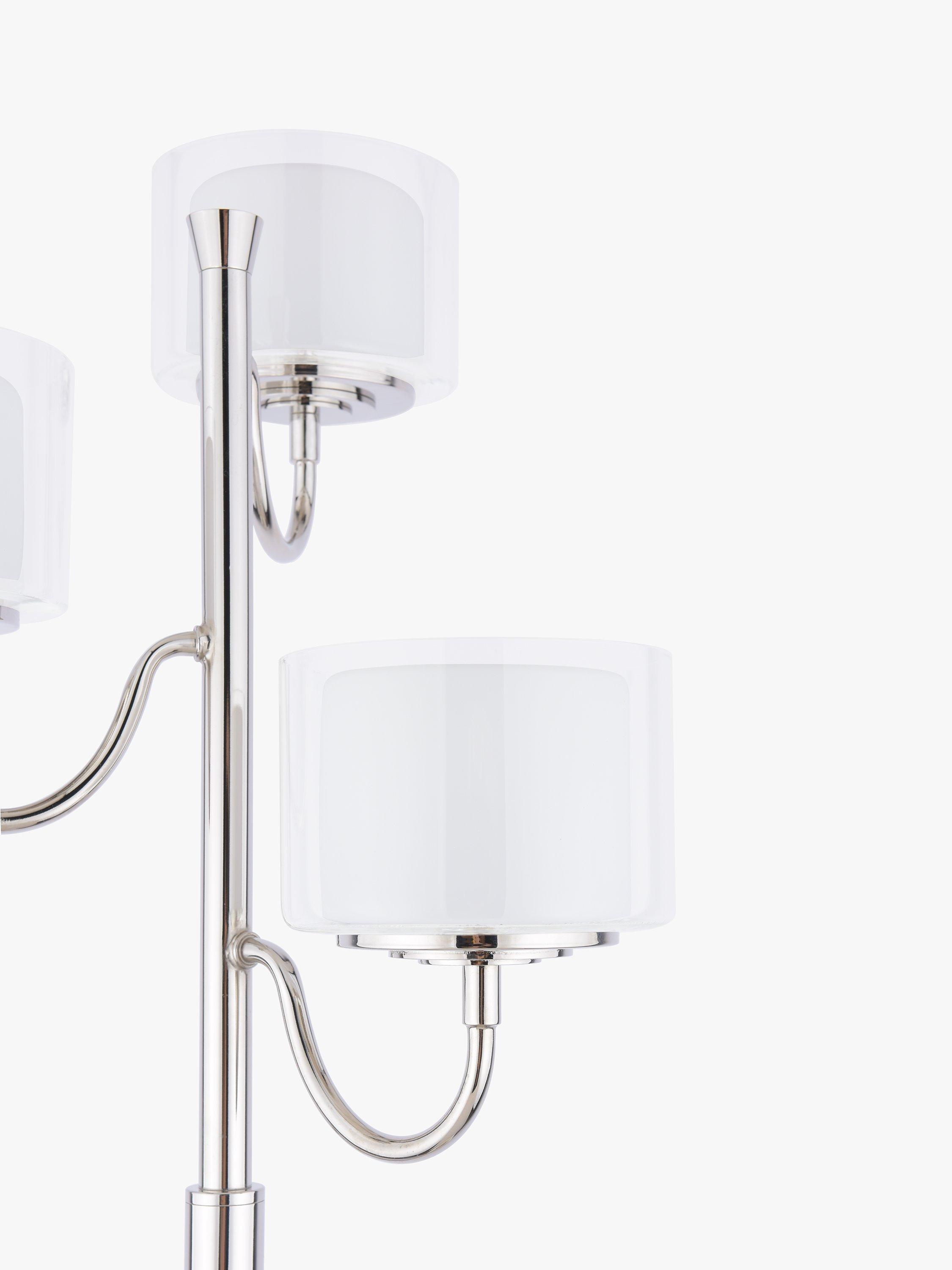 Laura Ashley Southwell Floor Lamp, 3 Arms, Satin Nickel