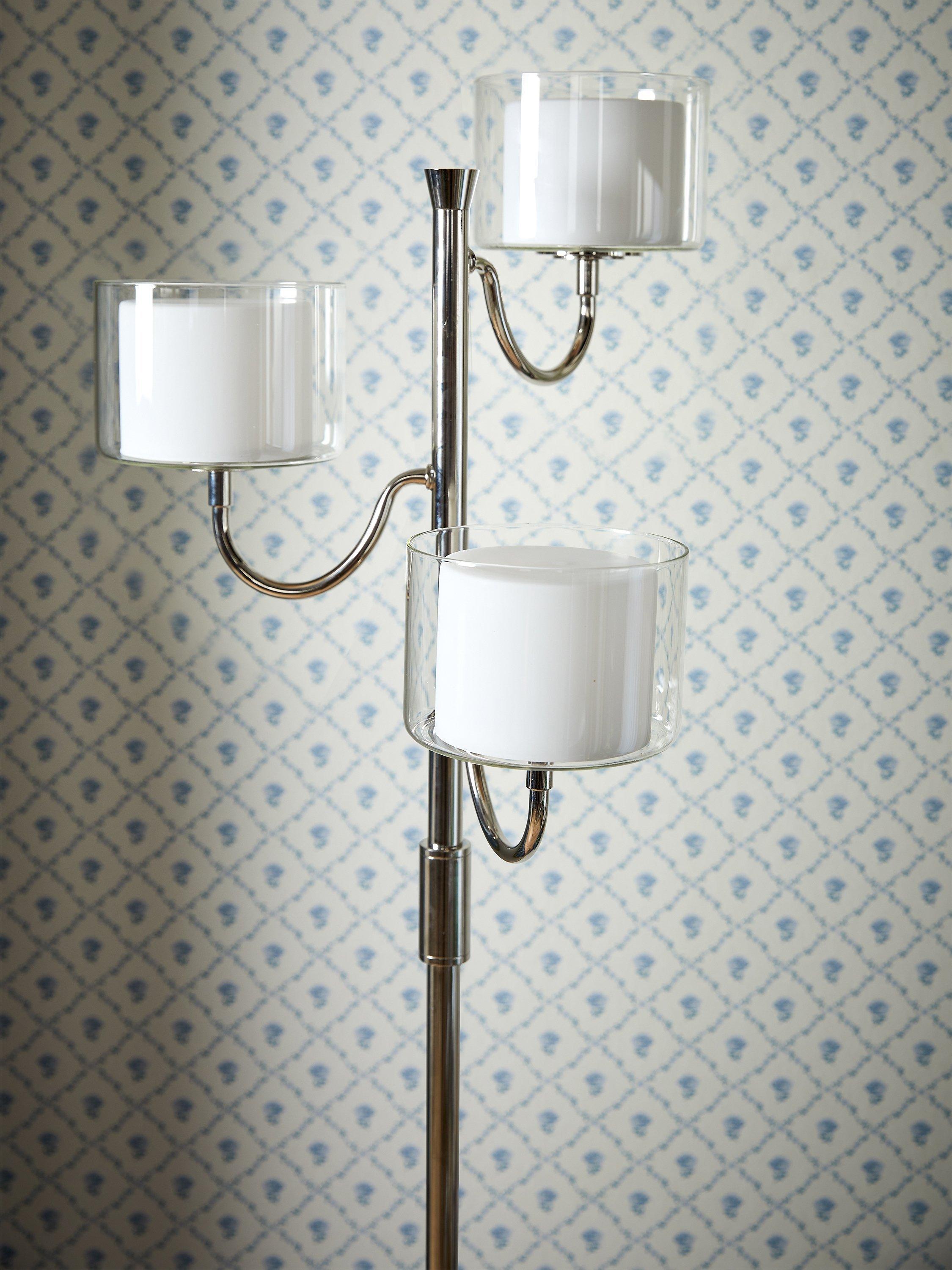 Laura Ashley Southwell Floor Lamp, 3 Arms, Satin Nickel