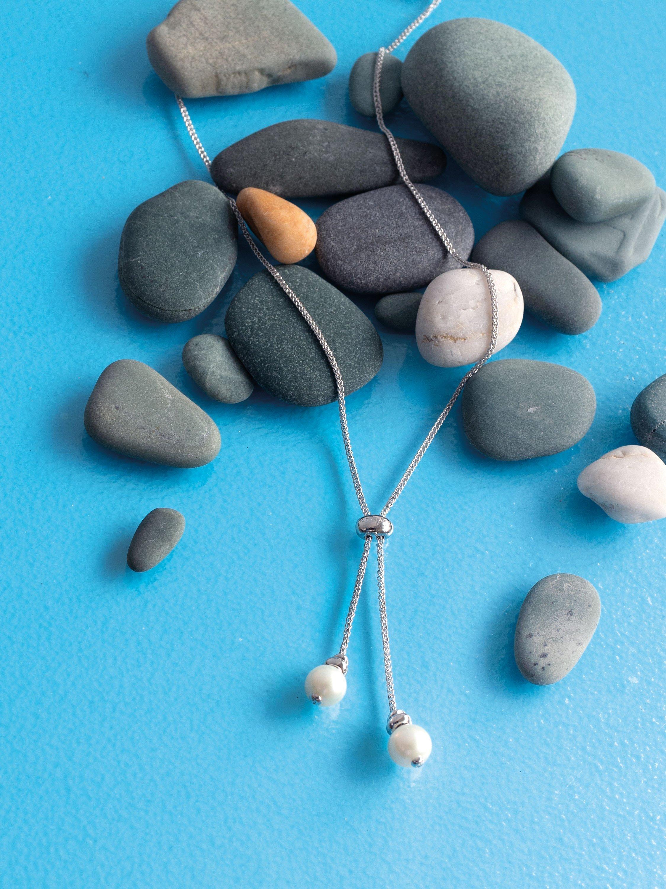 Kit Heath Freshwater Pearl And Silver Pebbles Necklace, Silver