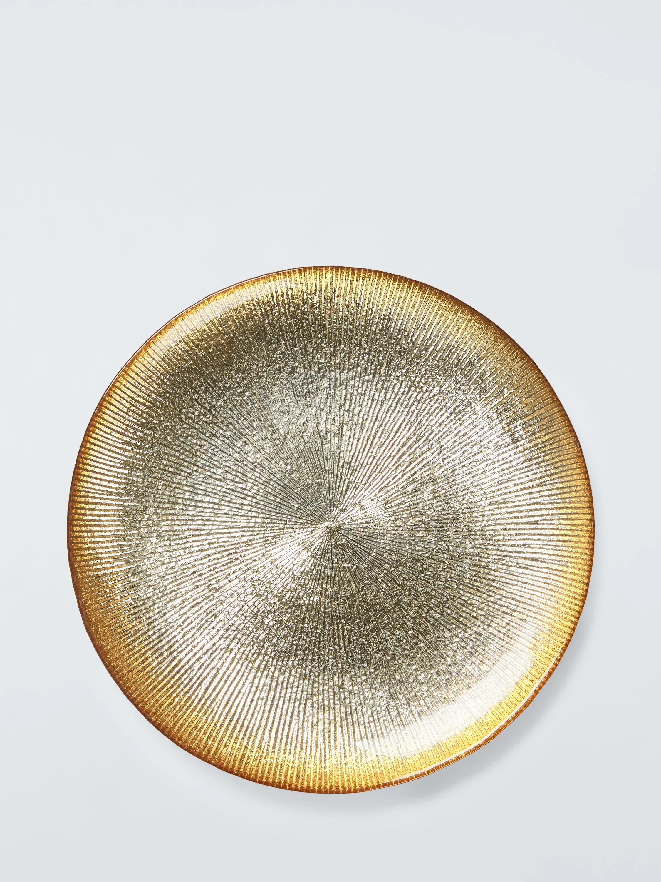 John Lewis Glass Side Plate, 21cm, Gold