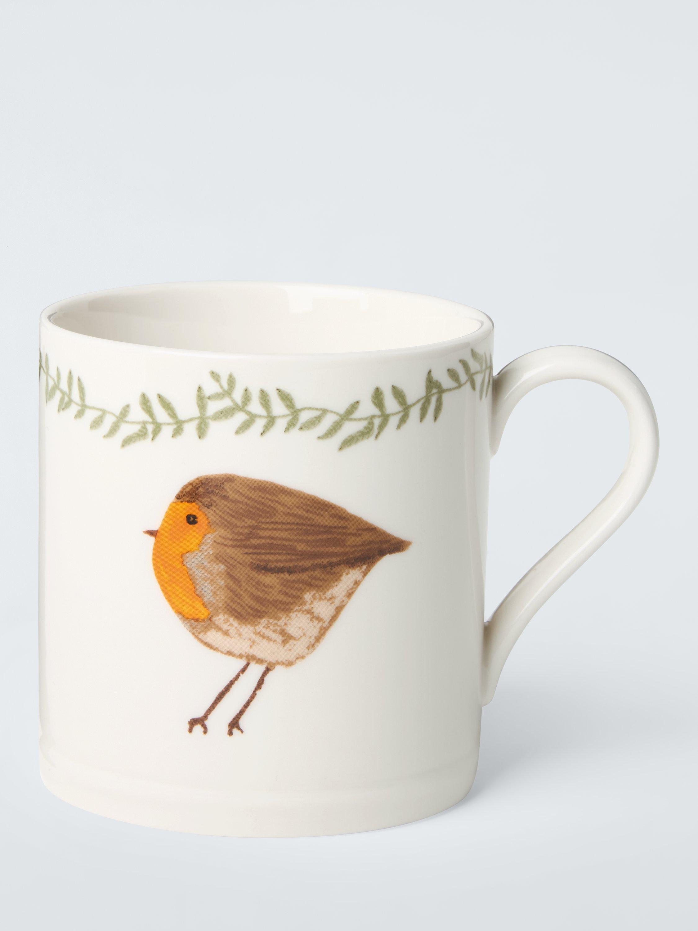 John Lewis Robin Footed Fine China Mug, 285ml