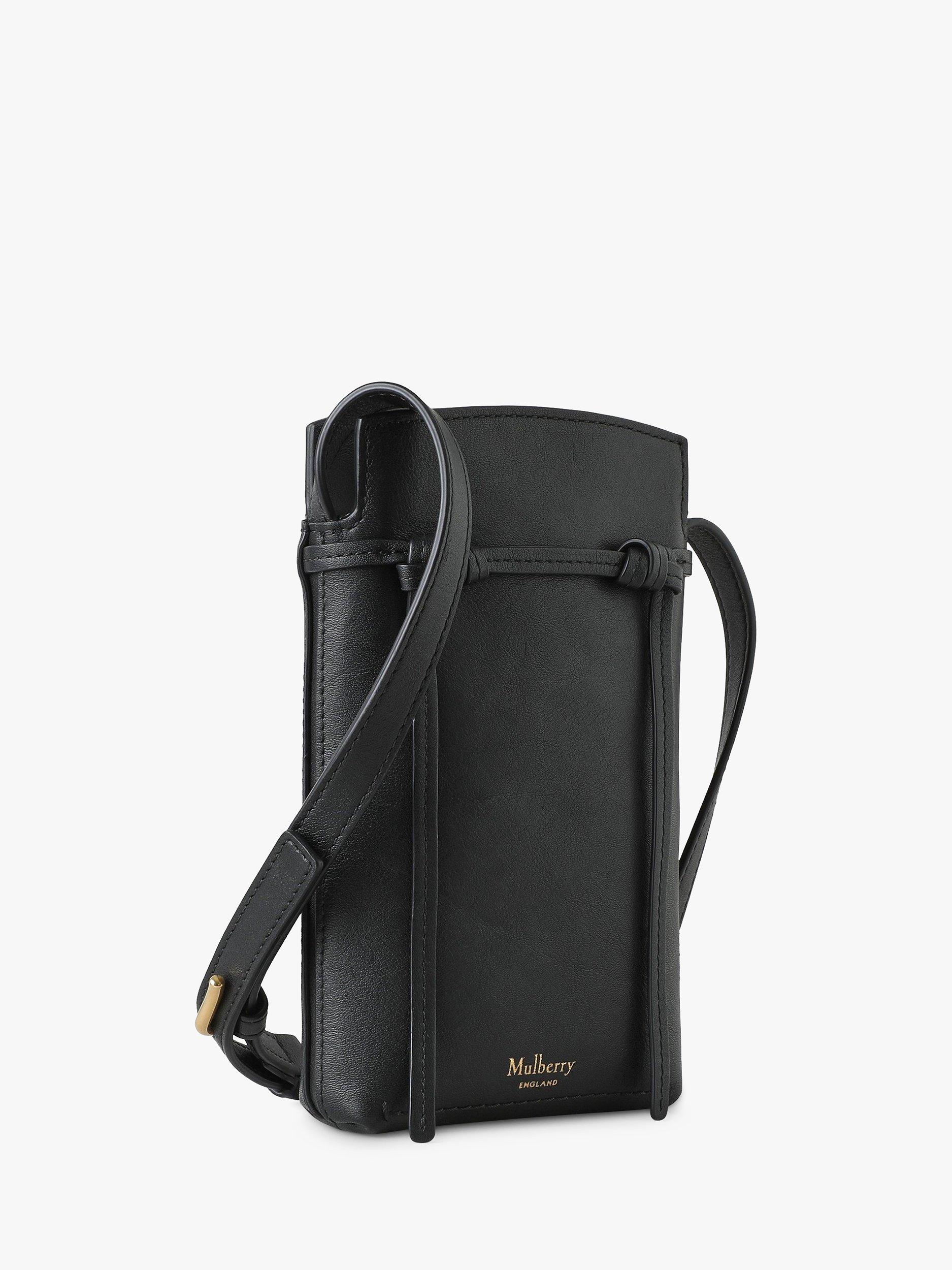 Mulberry Clovelly Silky Calf Leather Phone Pouch Black