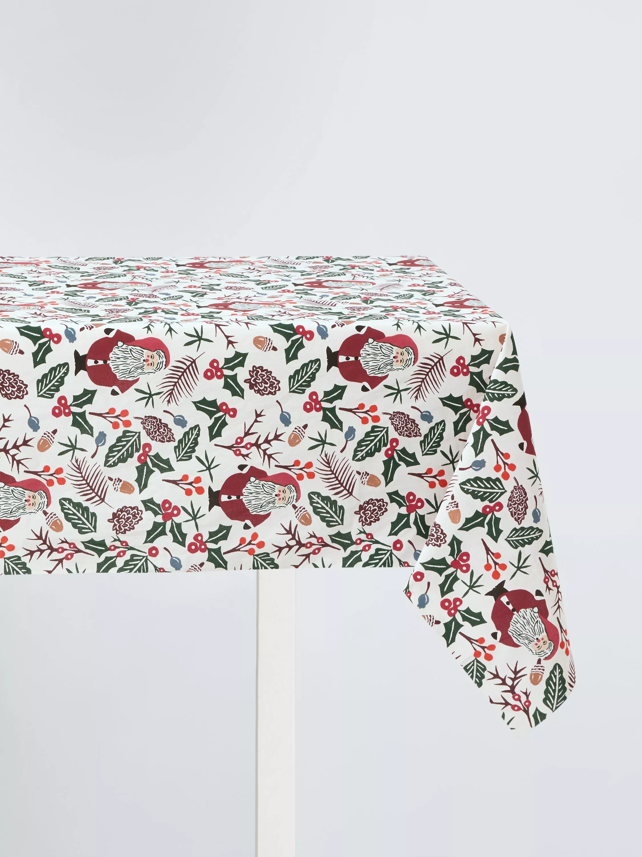 John Lewis Woodland Santa PVC Tablecloth Fabric, Multi