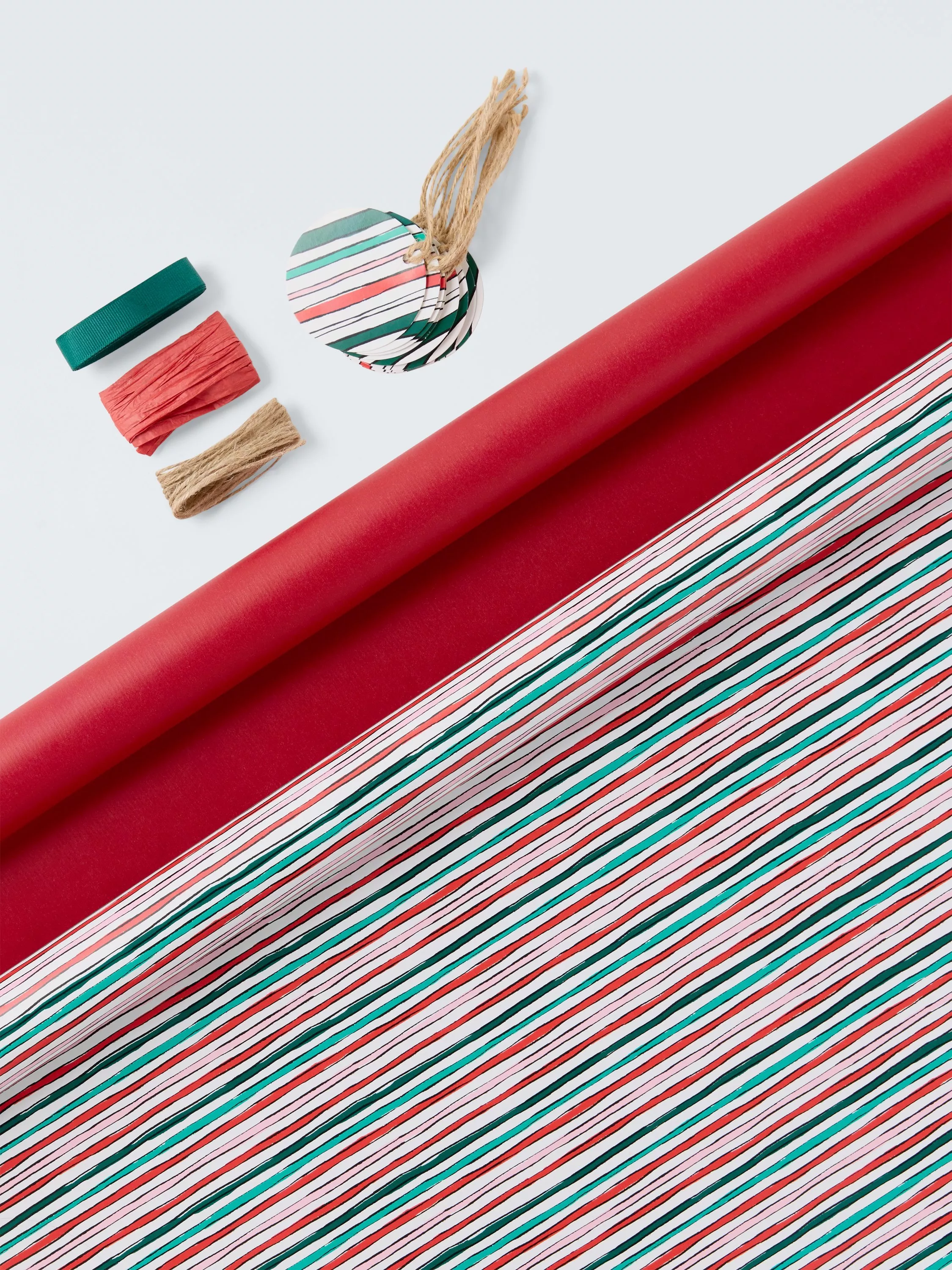John Lewis Sugar & Spice Stripe Gift Wrap Kit, L5m