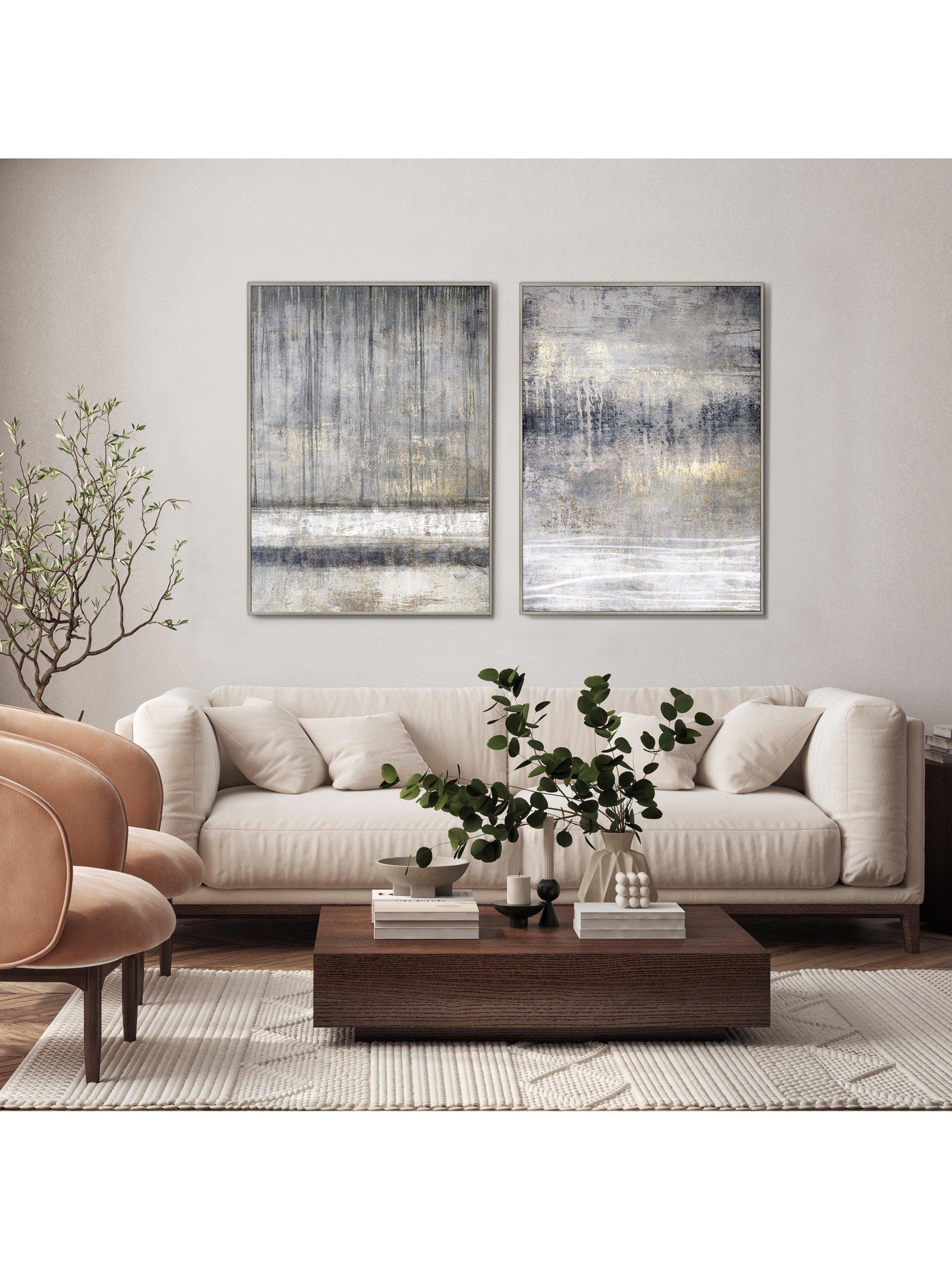 John Lewis Sabrina Roscino 'Torrent' Abstract Framed Canvas, Set of 2 ...