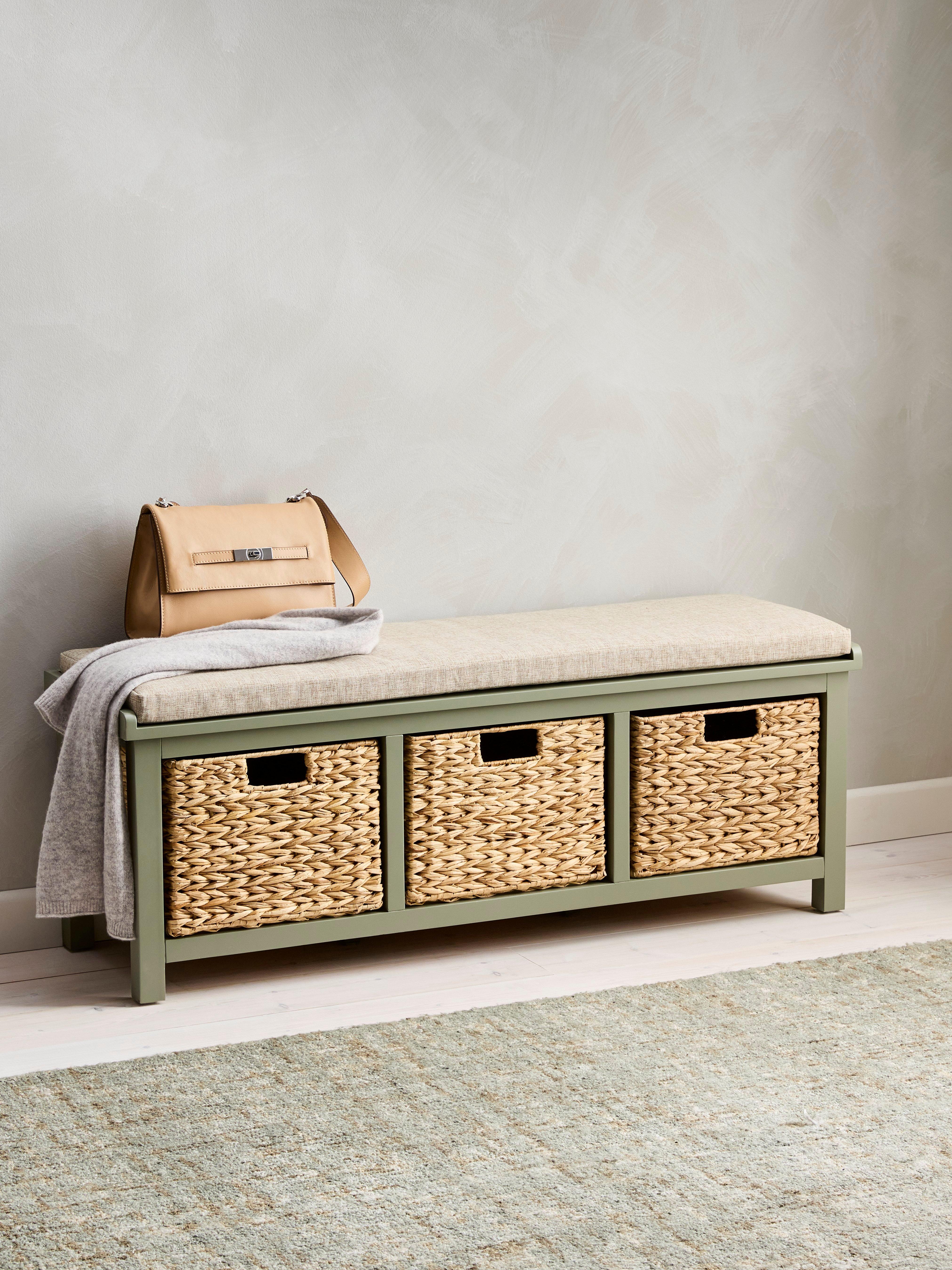 John Lewis Wooden Country Shoe Bench with Storage Sage
