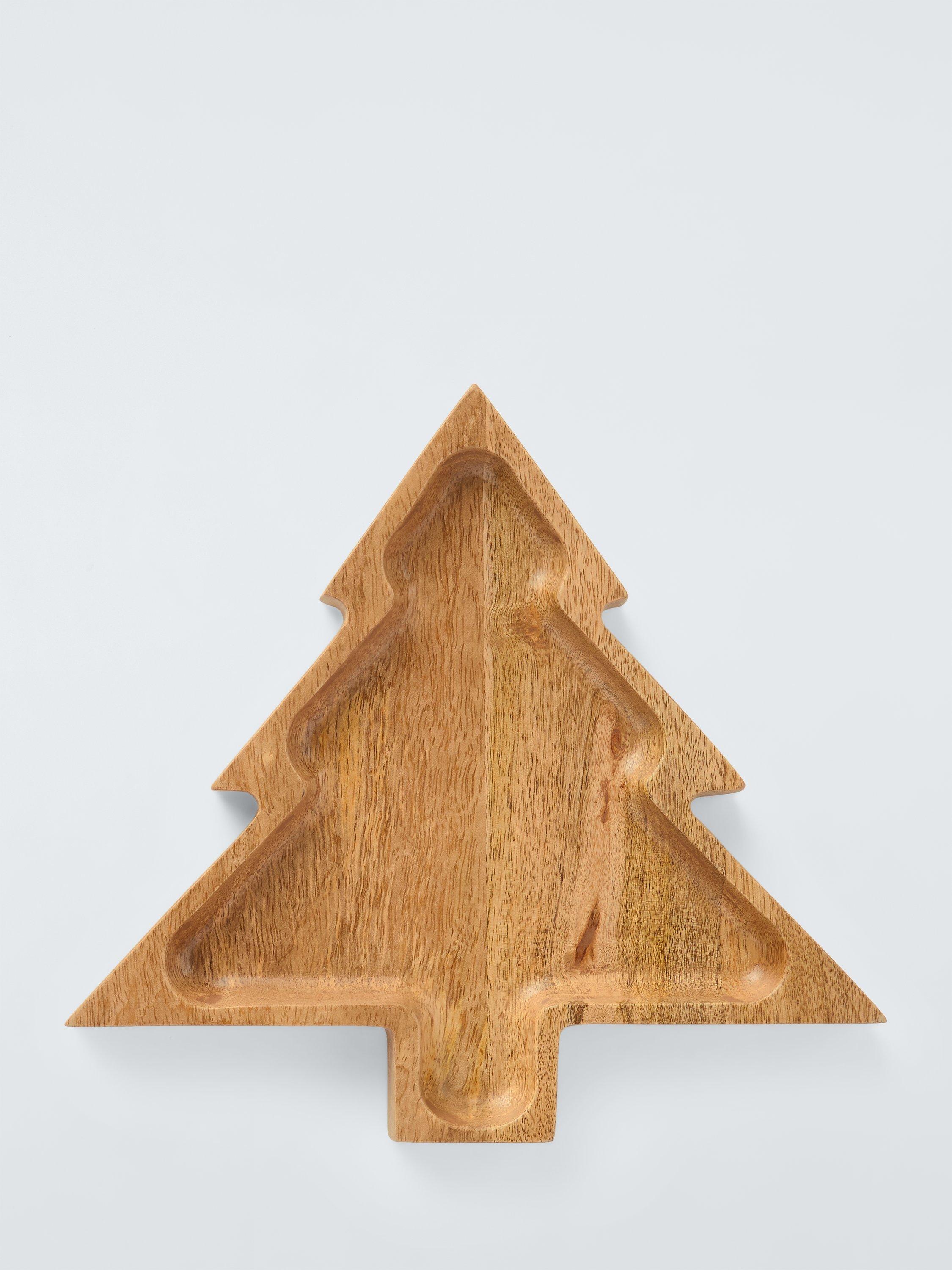 John Lewis Christmas Tree Serving Dish, 25cm, FSC-Certified (Mango Wood ...