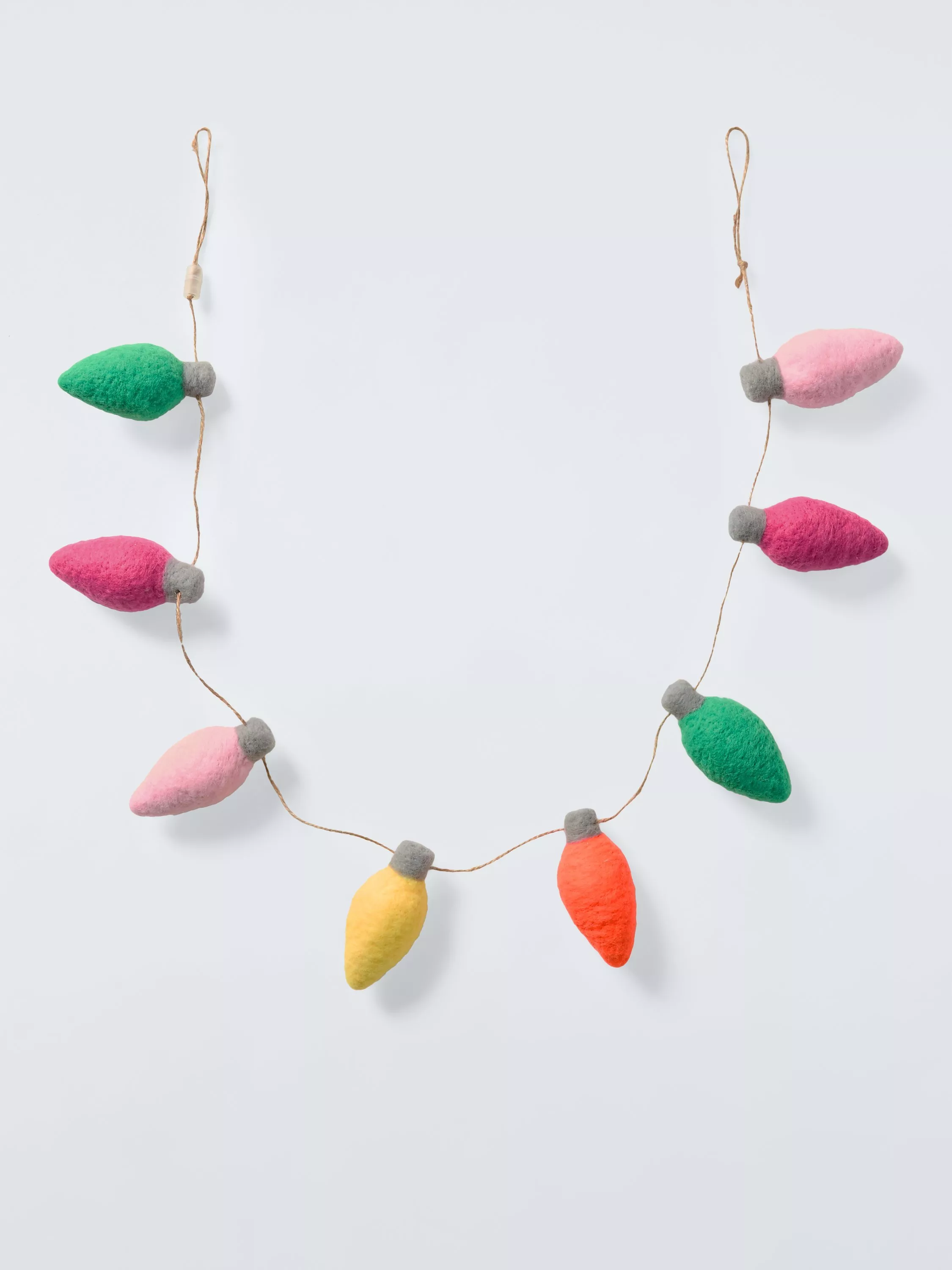 John Lewis Felt Light Bulb Garland, Multi, L100cm