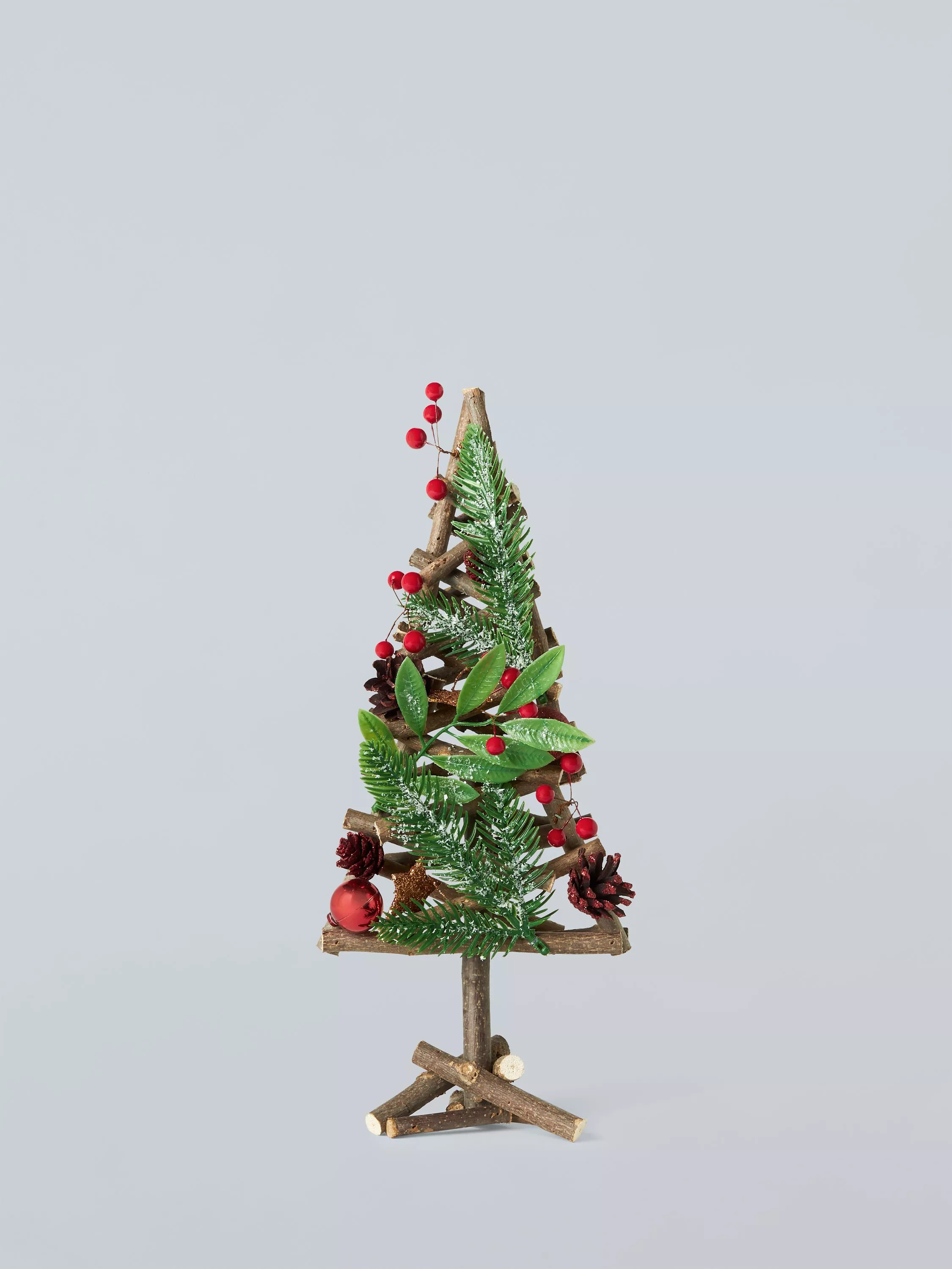John Lewis Large Red Berry Twig Christmas Tree Table Decoration, Red/Multi