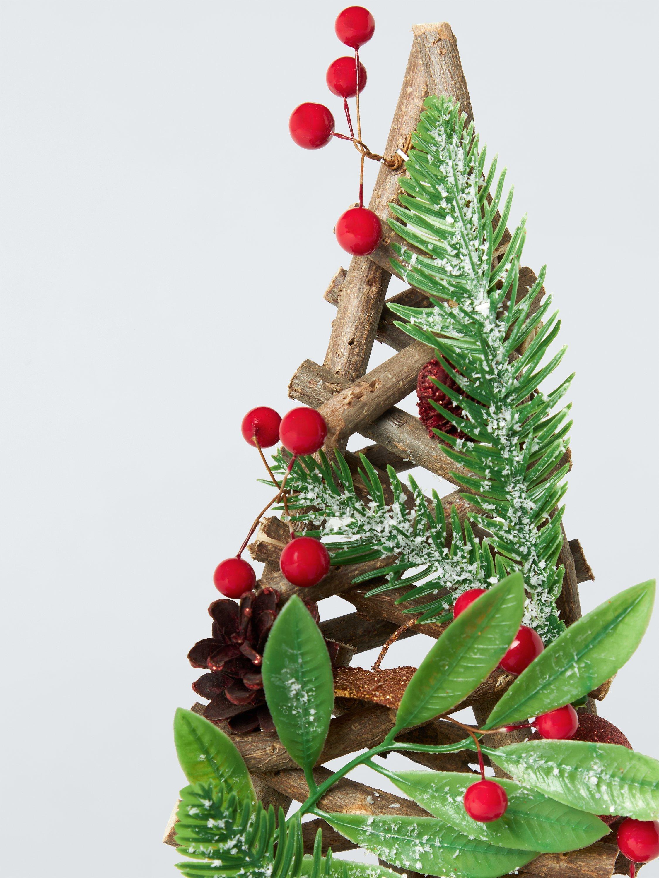 John Lewis Large Red Berry Twig Christmas Tree Table Decoration, Red/Multi