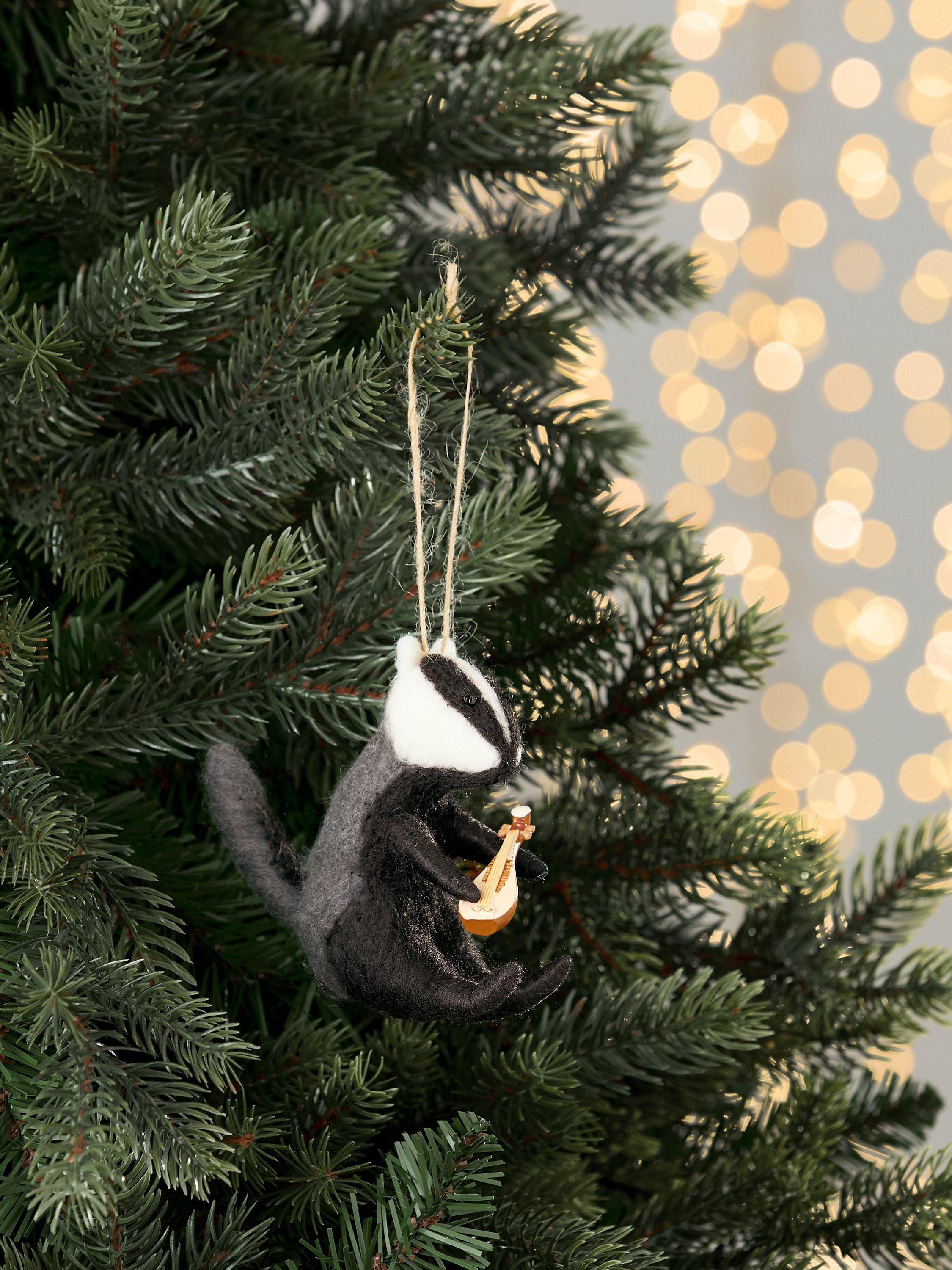 John Lewis Dawn & Dusk Badger and Mandolin Felt Tree Decoration