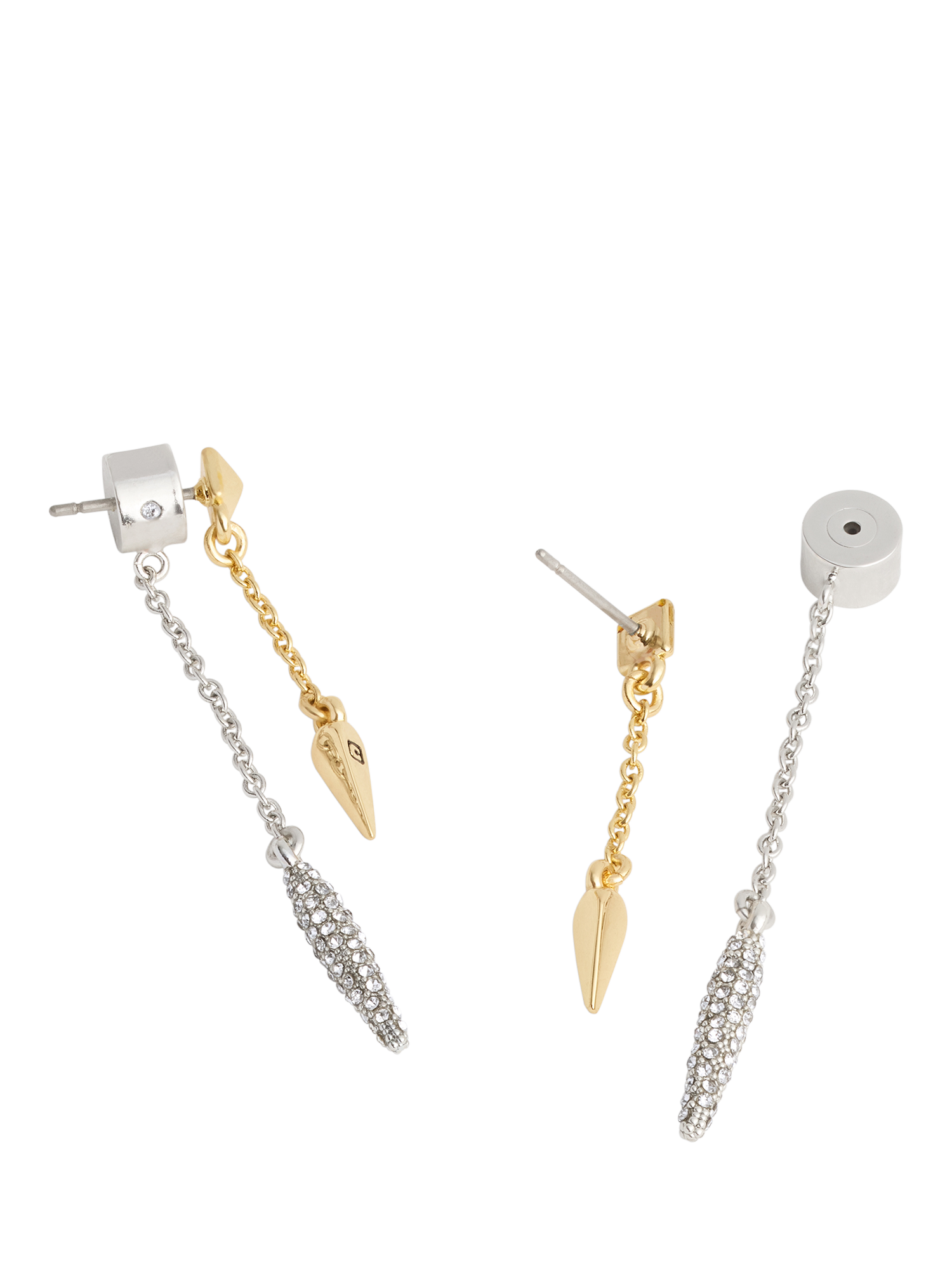 Coach Pavé Linear Chain Earrings, Multi