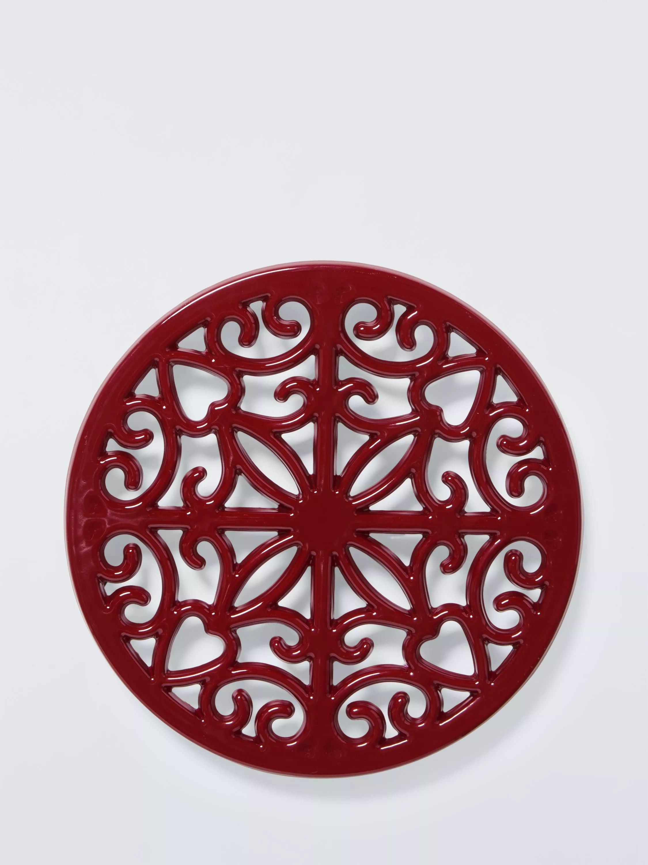 John Lewis Round Cast Iron Trivet, Red