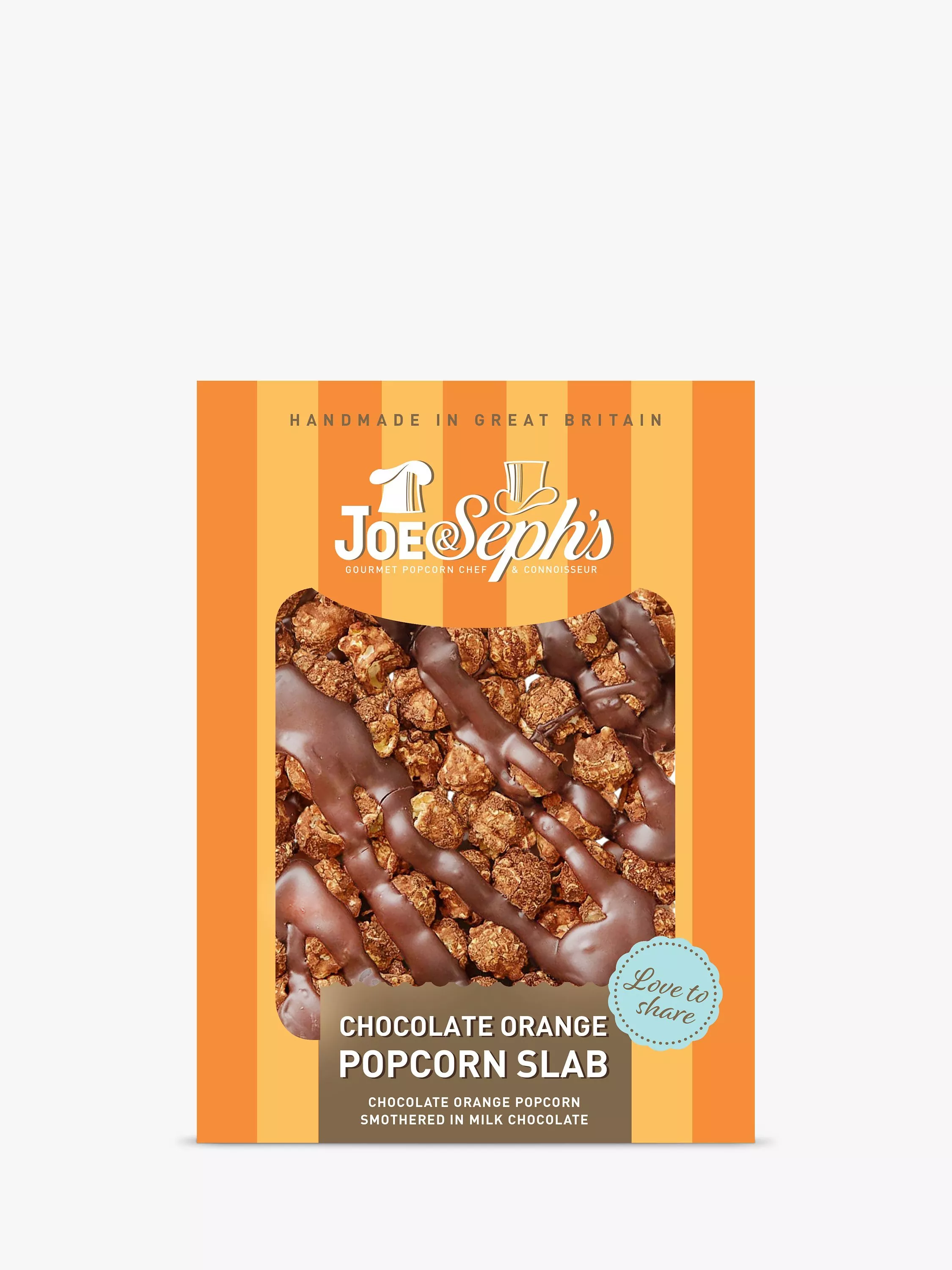 Joe & Seph's Chocolate Orange Popcorn Slab, 115g