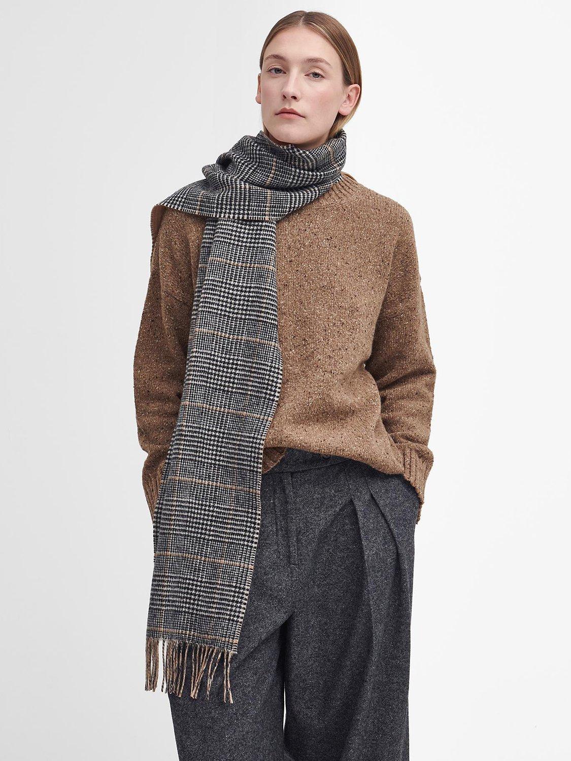 Barbour Noelle Check Lambswool Scarf Check Camel
