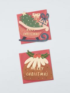 Eleanor Stuart Puddings Luxury Christmas Card, Pack of 10