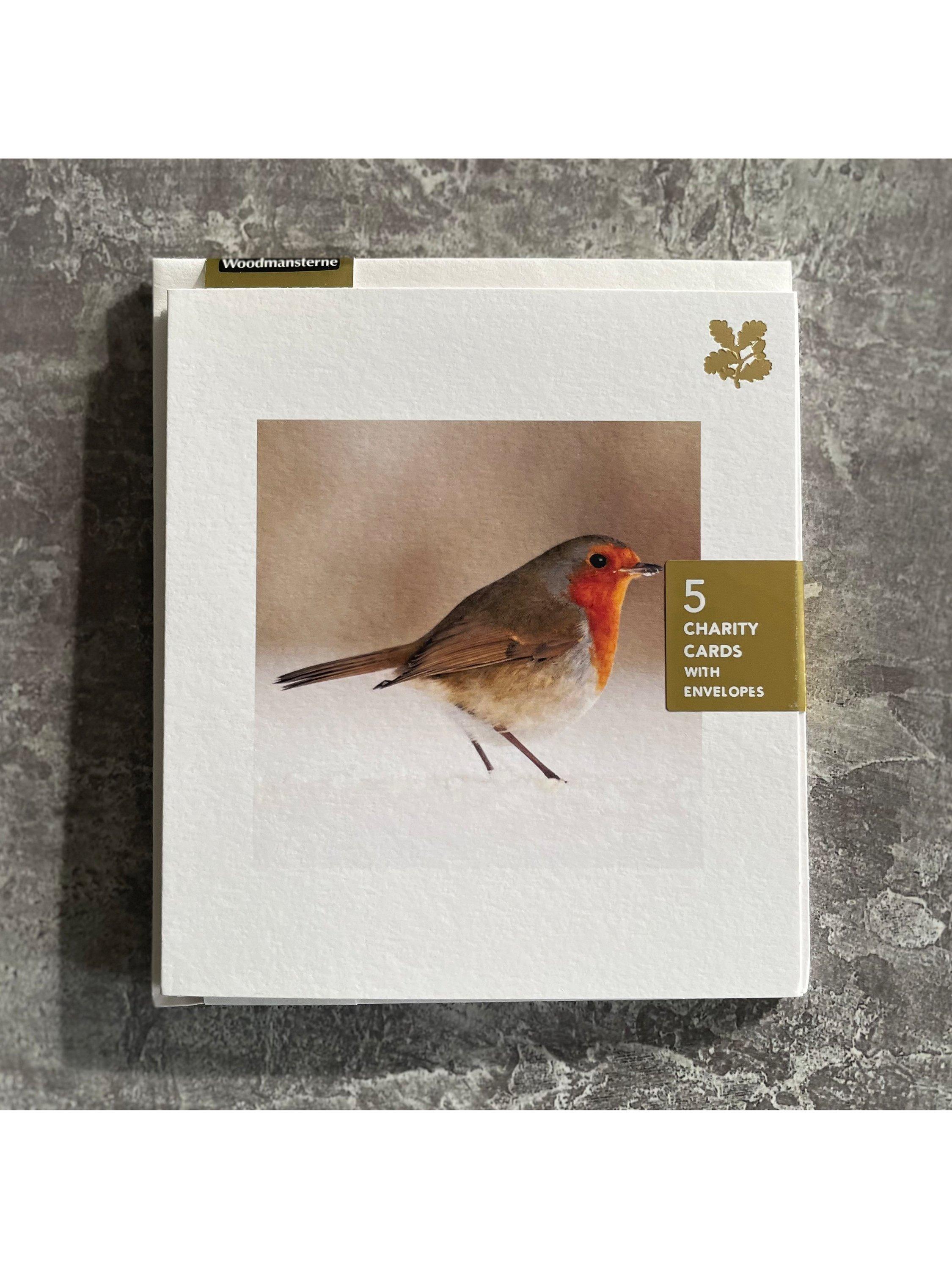 Woodmansterne National Trust Robin in Snow Charity Christmas Cards ...