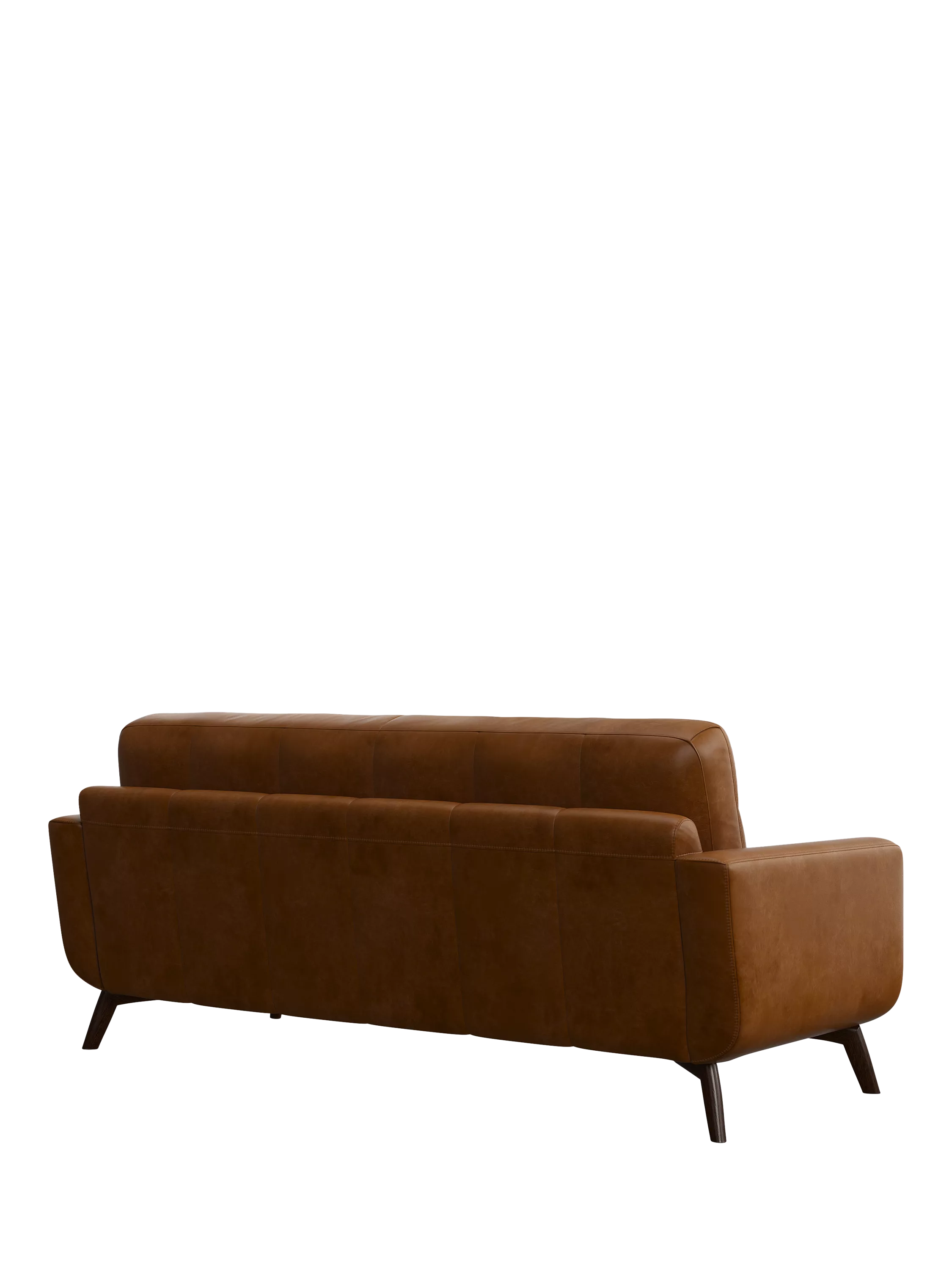 John Lewis Barbican Grand 4 Seater Leather Sofa Dark Leg Caramel