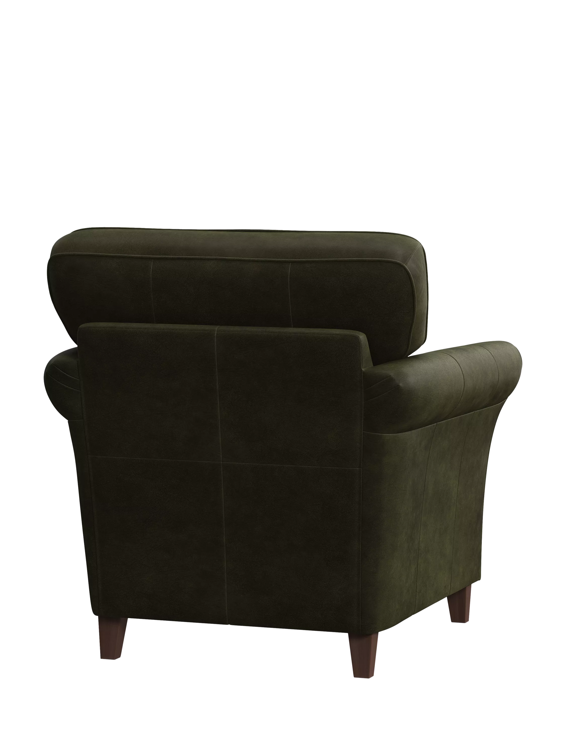 John Lewis Charlotte II Leather Armchair Dark Leg Demetra Green
