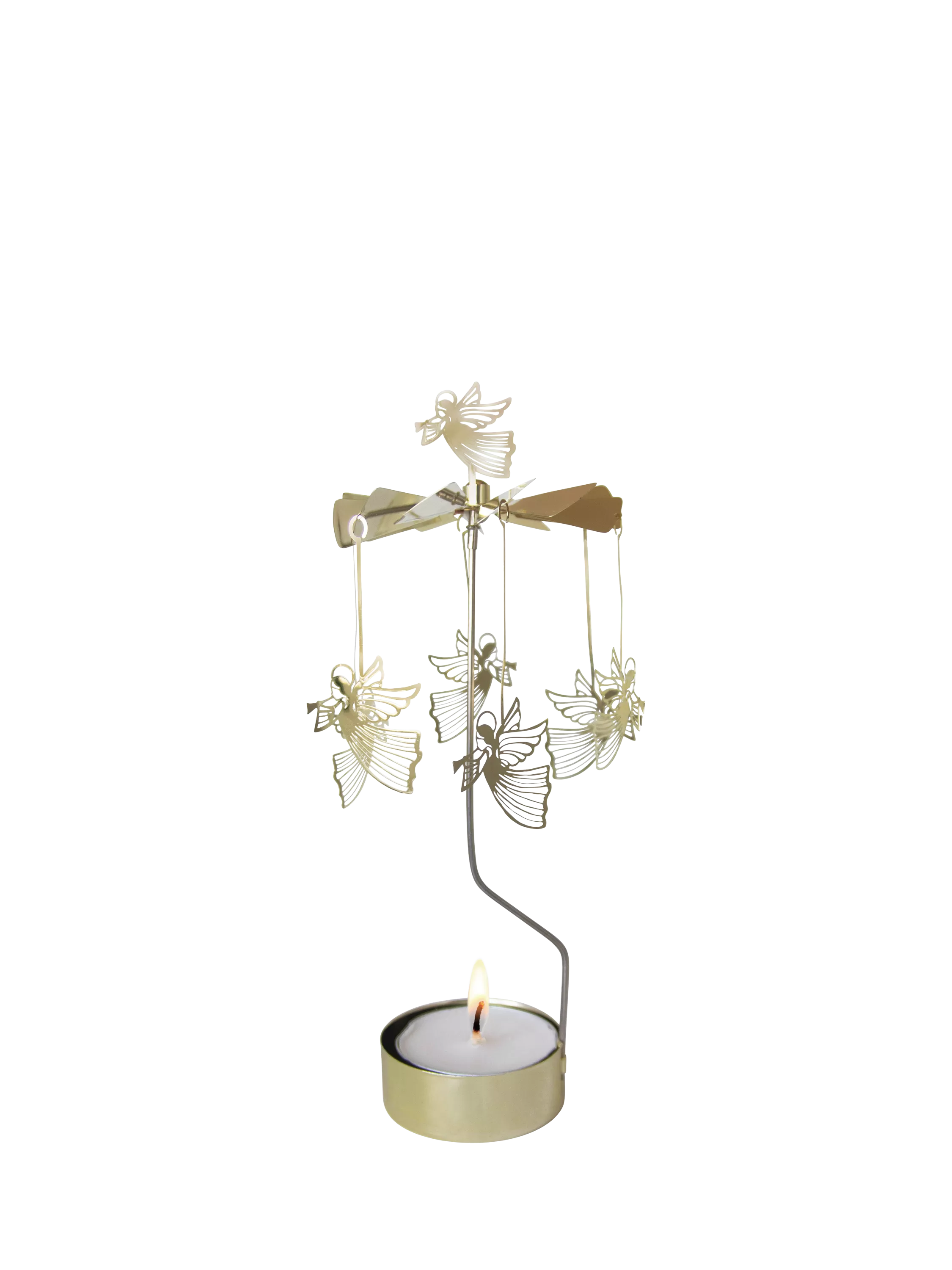 Pluto Produkter Christmas Angels Spinner Tealight Candle Holder, Gold