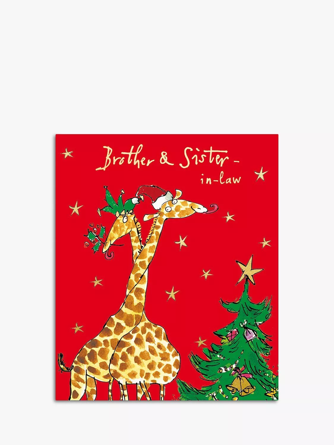 Woodmansterne Brother and S-in-L Giraffes Christmas Card