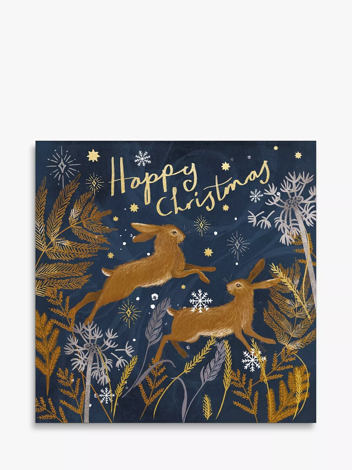 Woodmansterne Two Hares Amongst Fearnes Christmas Card