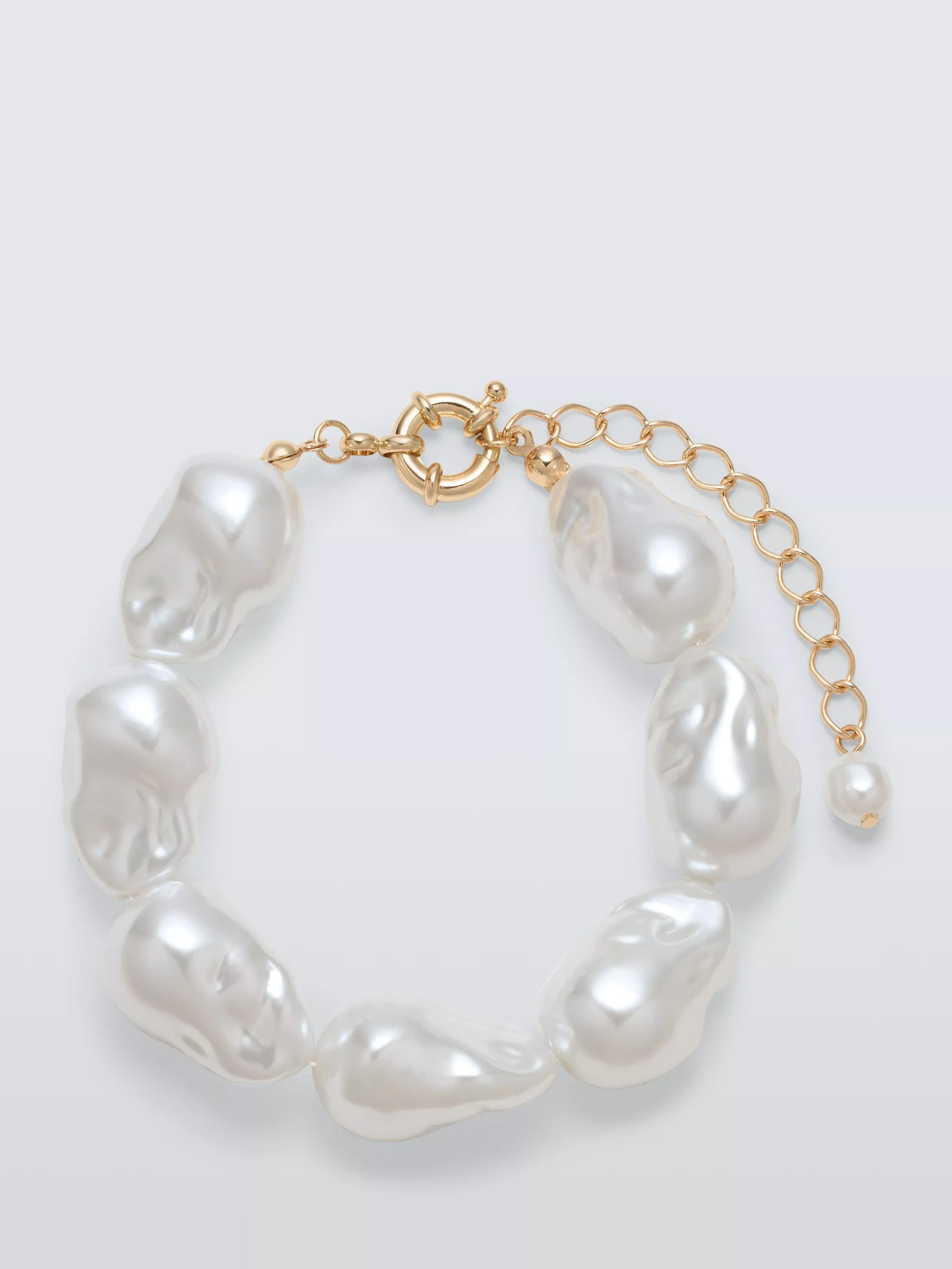 John Lewis Irregular Faux Pearl Bearcelet Gold