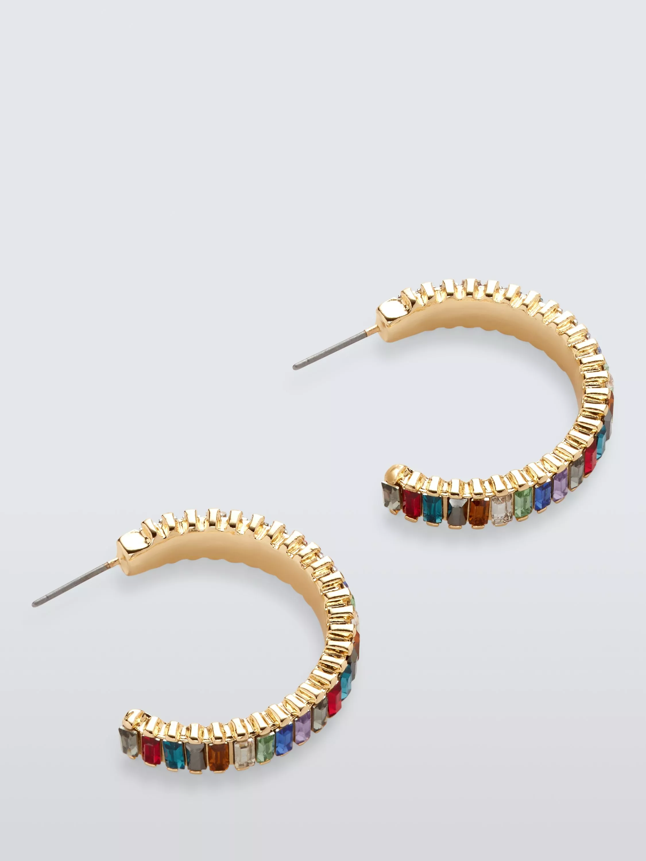 John Lewis Baguette Gemstone Half Hoop Earrings Gold