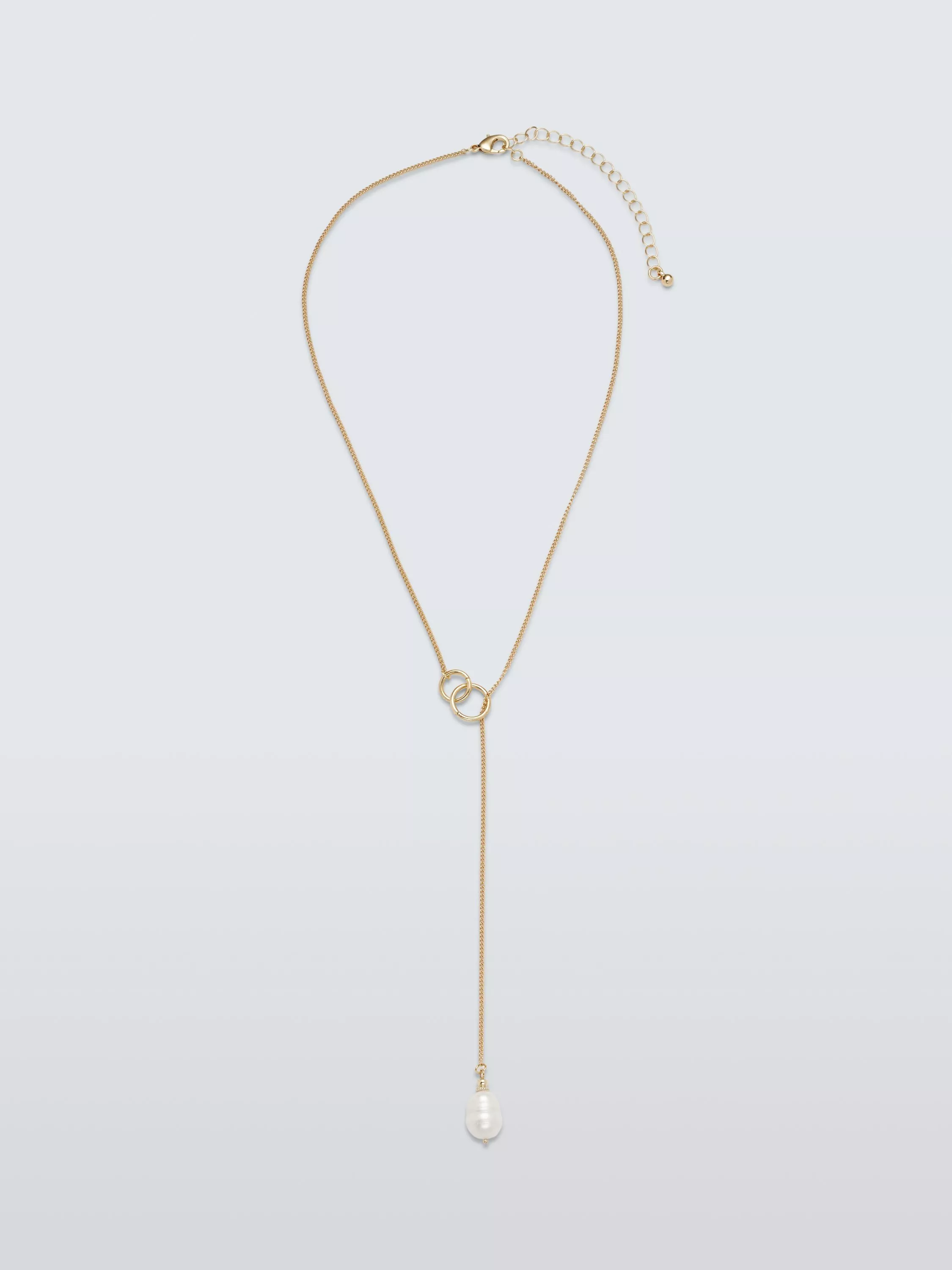 John Lewis Lariat Pearl Necklace Gold