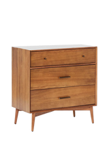 John Lewis Scandi 5 Drawer Wood Chest Walnut Finish