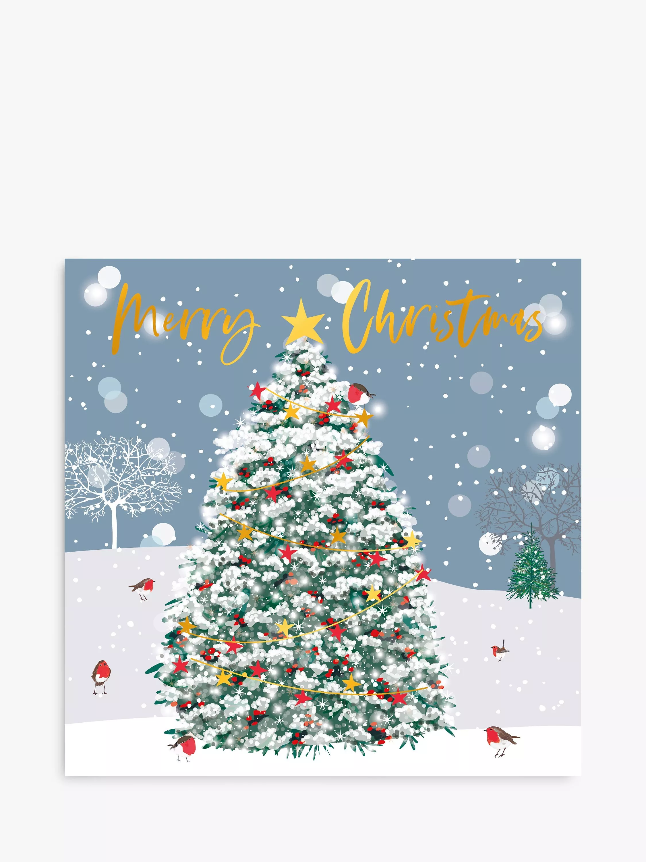 Belly Button Designs Tree Snow Scene Christmas Card