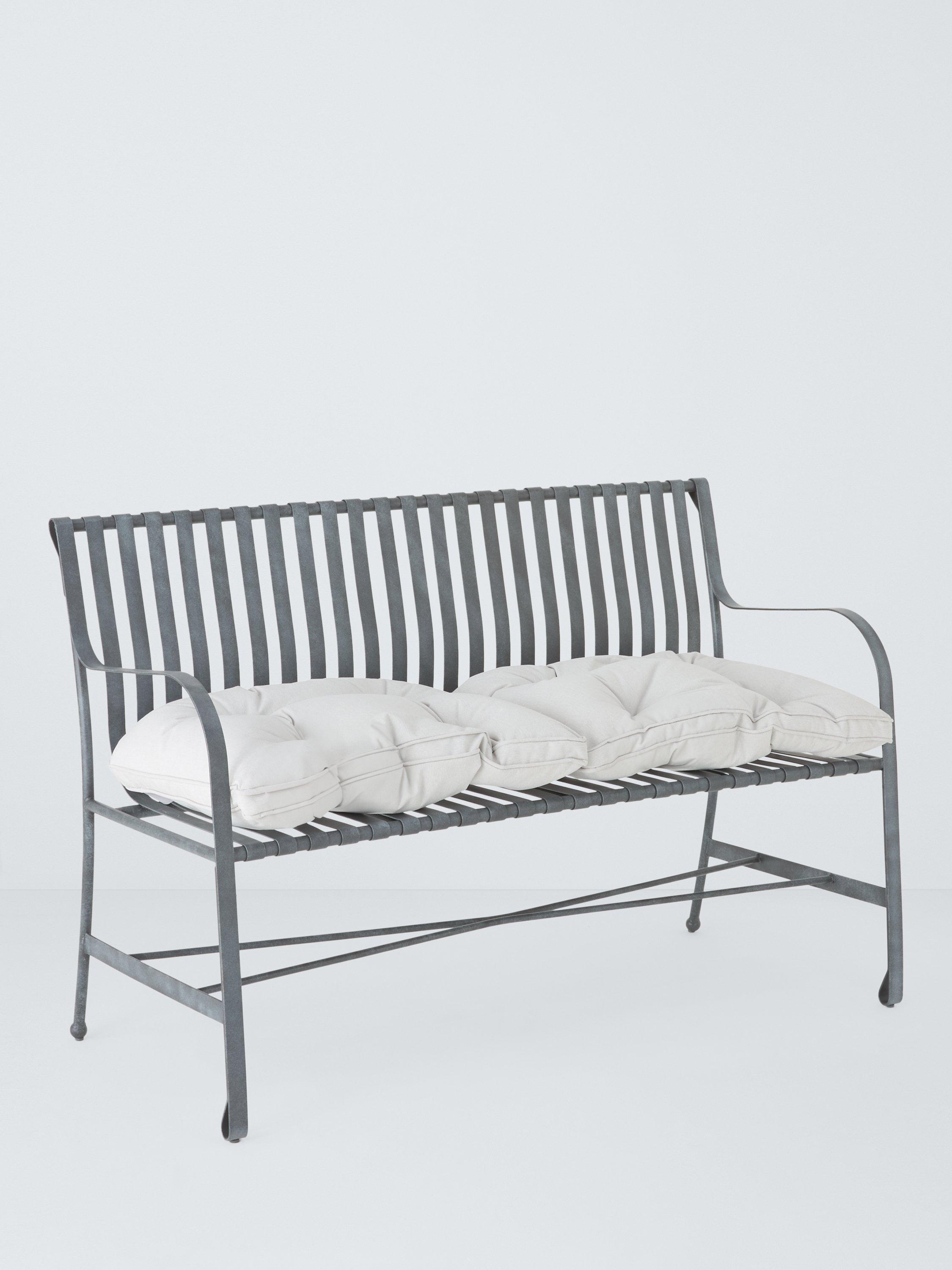 John Lewis Ribbon 2 Seater Metal Garden Bench Grey