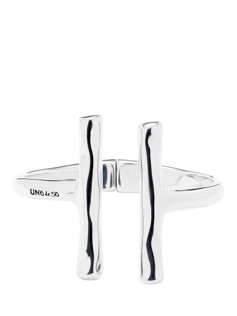 UNOde50 Men's Collection Rigid Two Tube Cuff, Silver