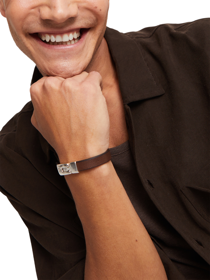 UNOde50 Men's Collection Leather Bracelet, Brown