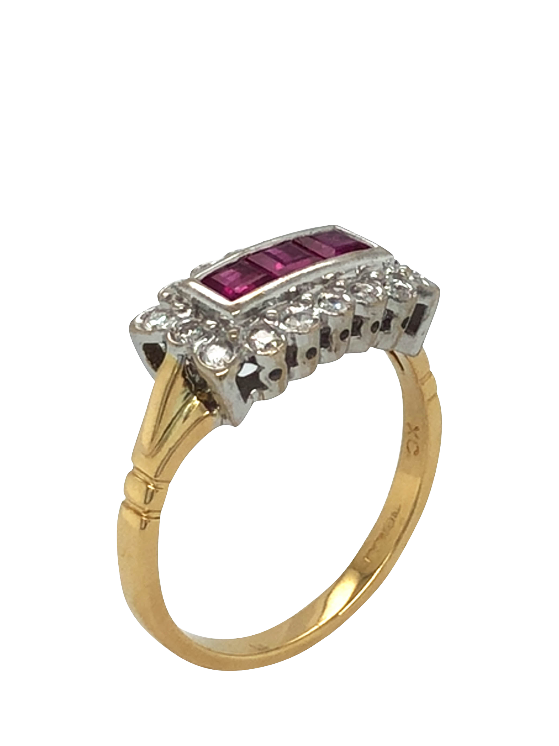 Vintage Fine Jewellery Pre-Loved 18ct Yellow and White Gold Diamond and ...