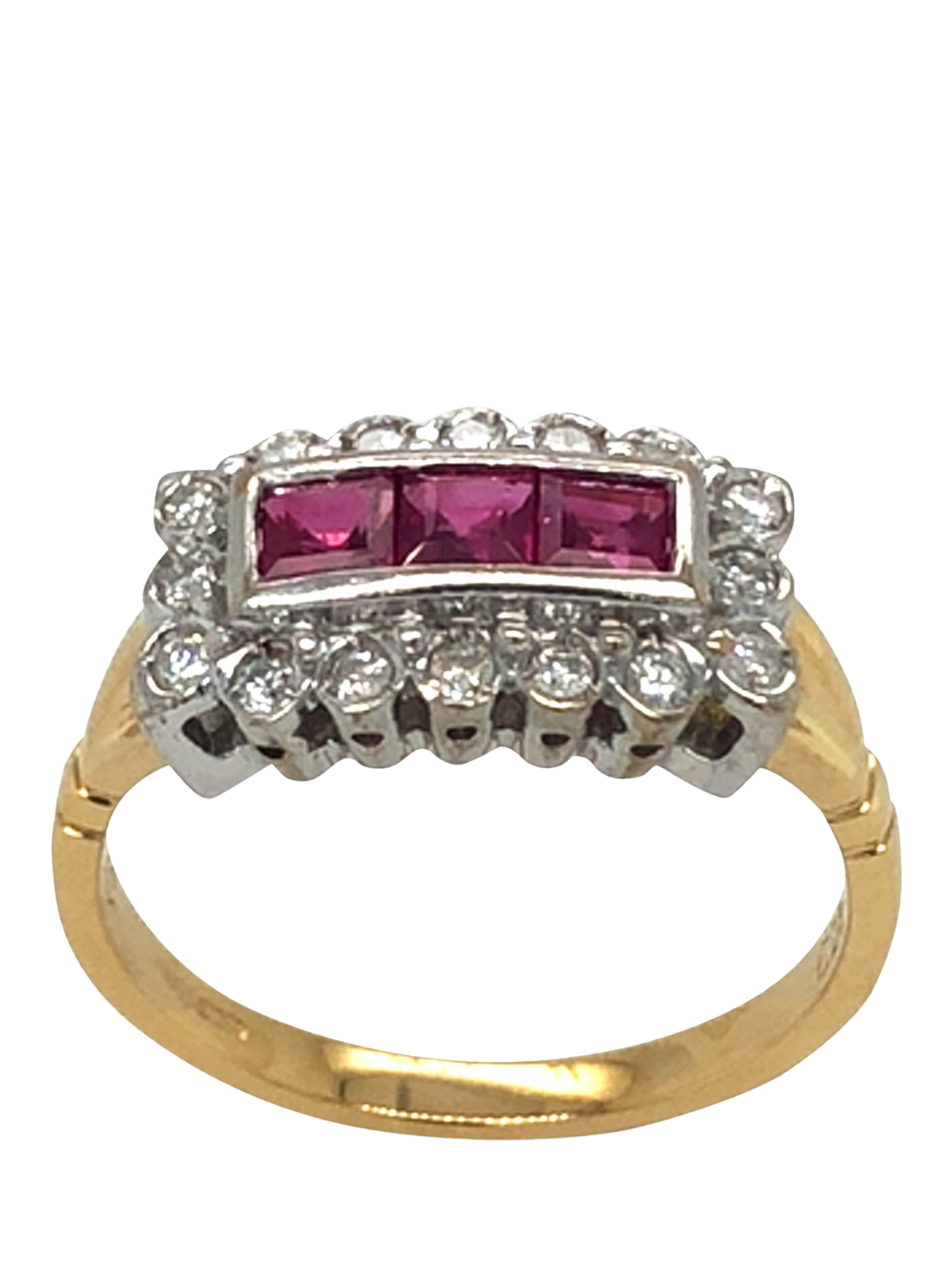 Vintage Fine Jewellery Pre-Loved 18ct Yellow and White Gold Diamond and ...