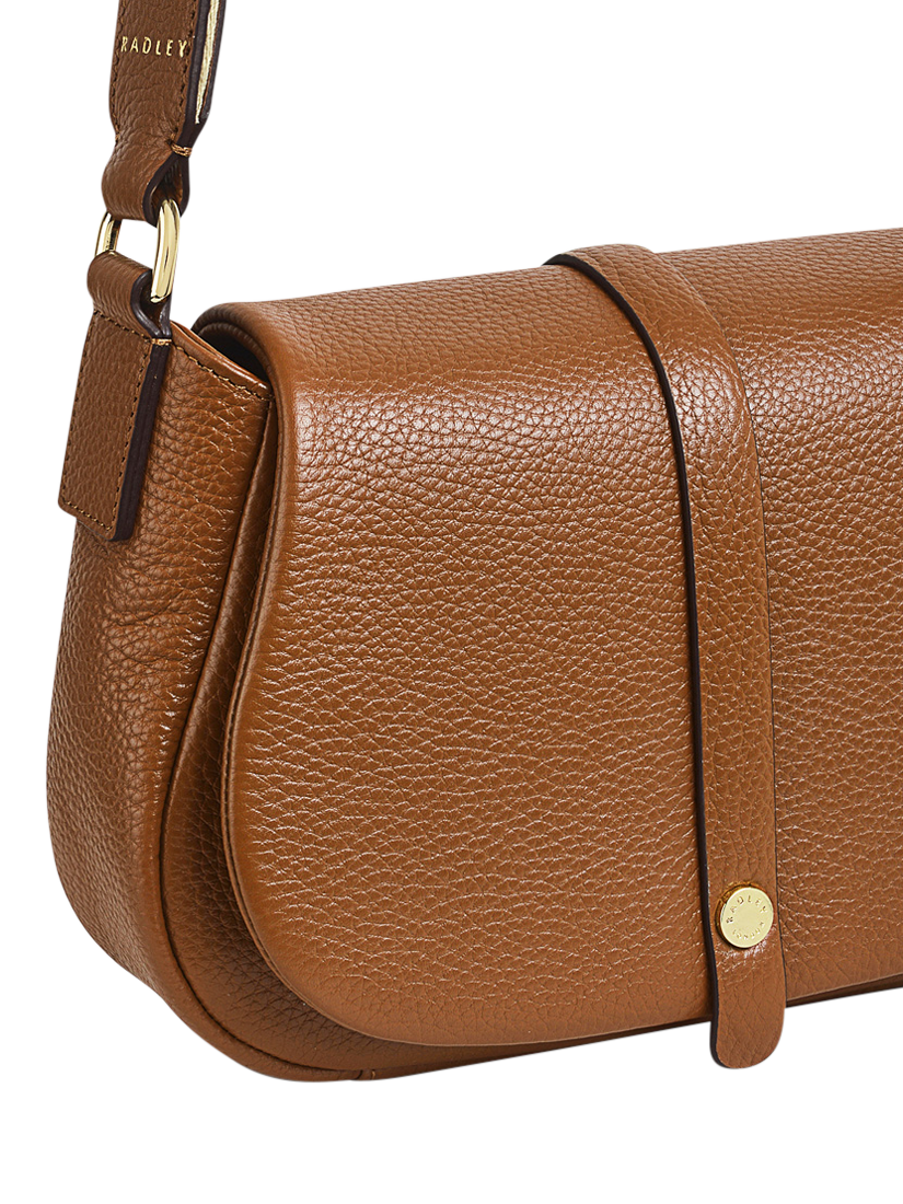 Radley Lulworth Road Leather Mini Flap Over Saddle Crossbody Bag, Indus Tan