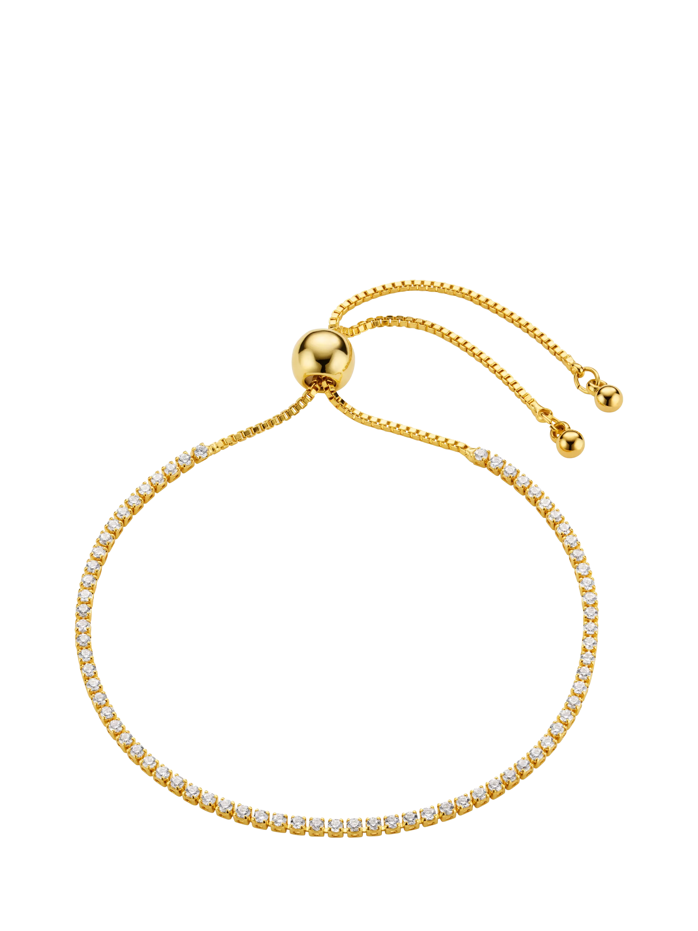 Orelia Fine Crystal Tennis Bracelet Pale Gold
