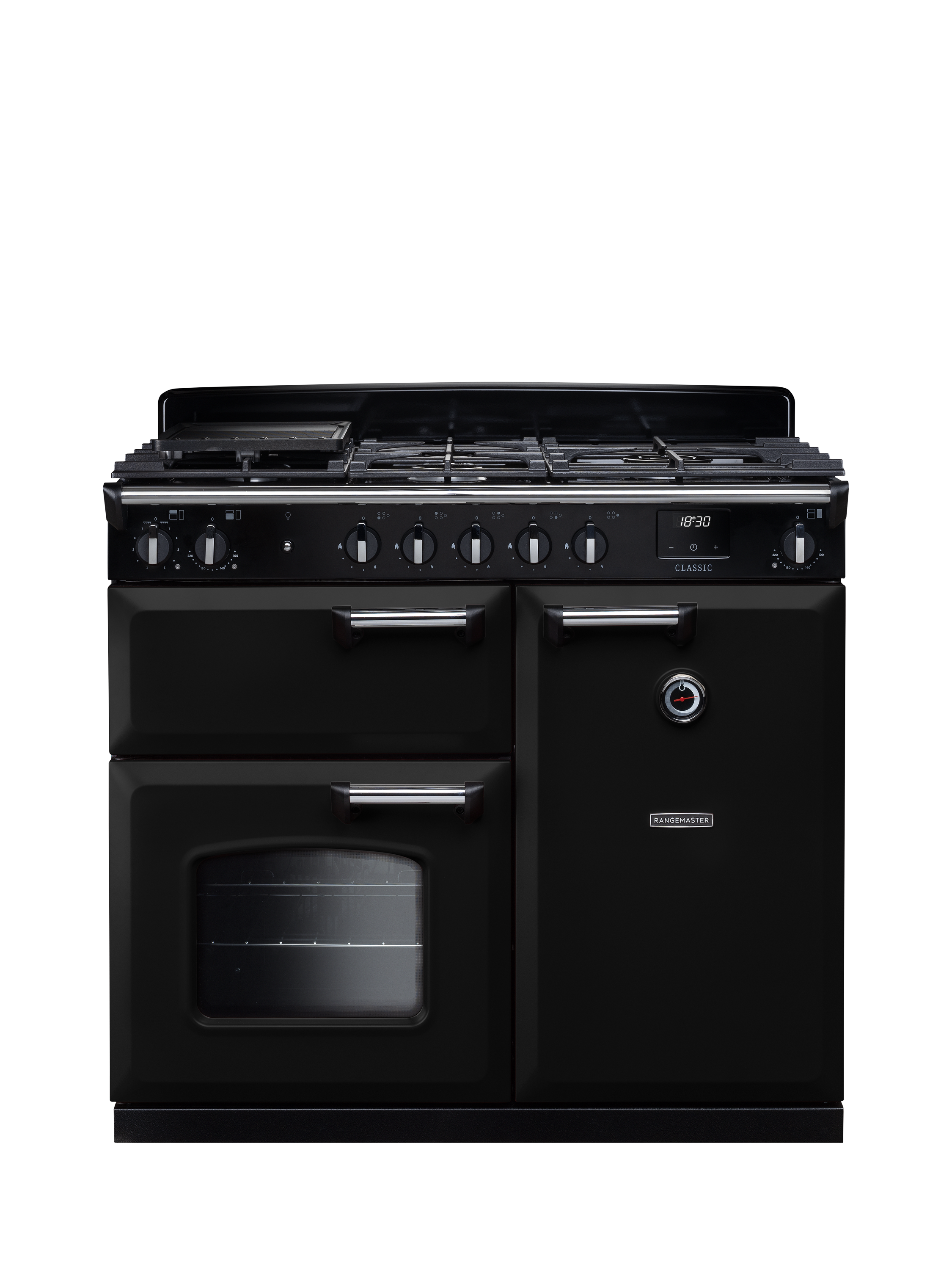 Rangemaster Classic CL100DFPBOR/CM1 Dual Fuel Range Cooker with Gas Hob